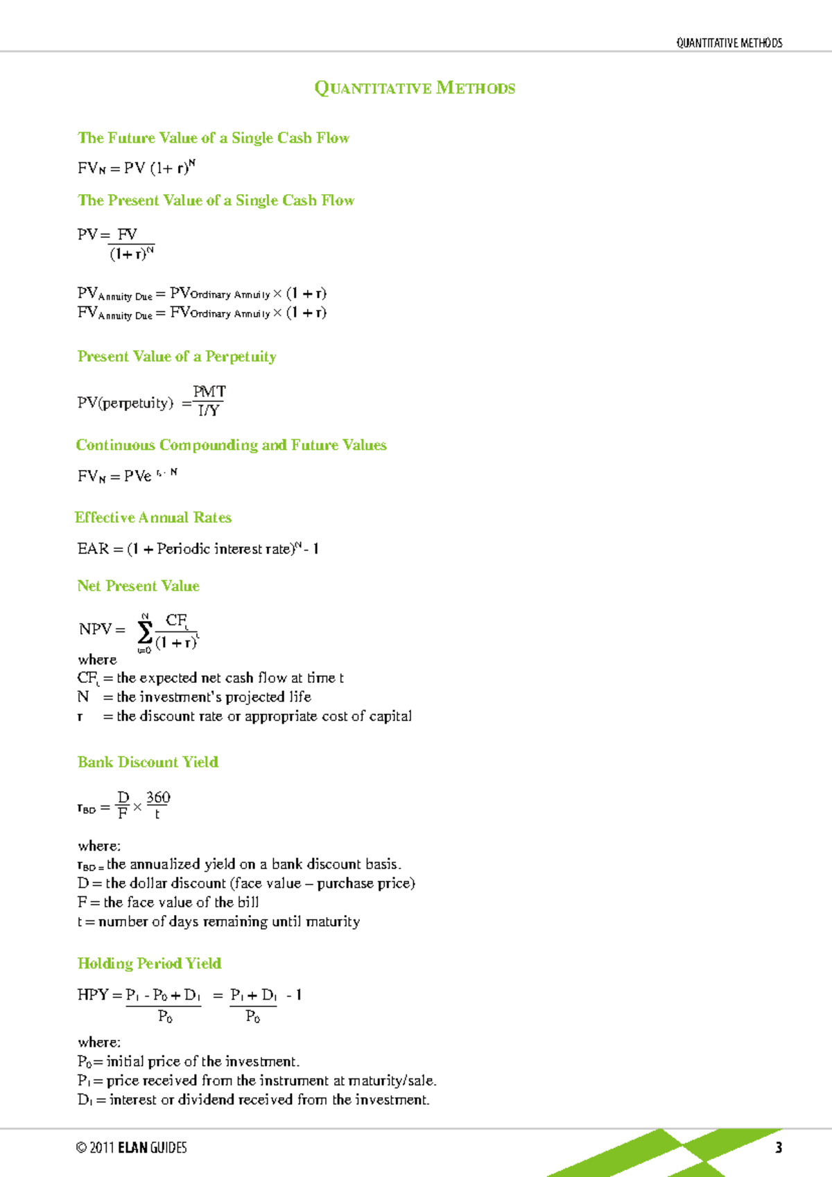 Quantitative Aptitude Formulae Sheet - QUANTITATIVE METHODS ...