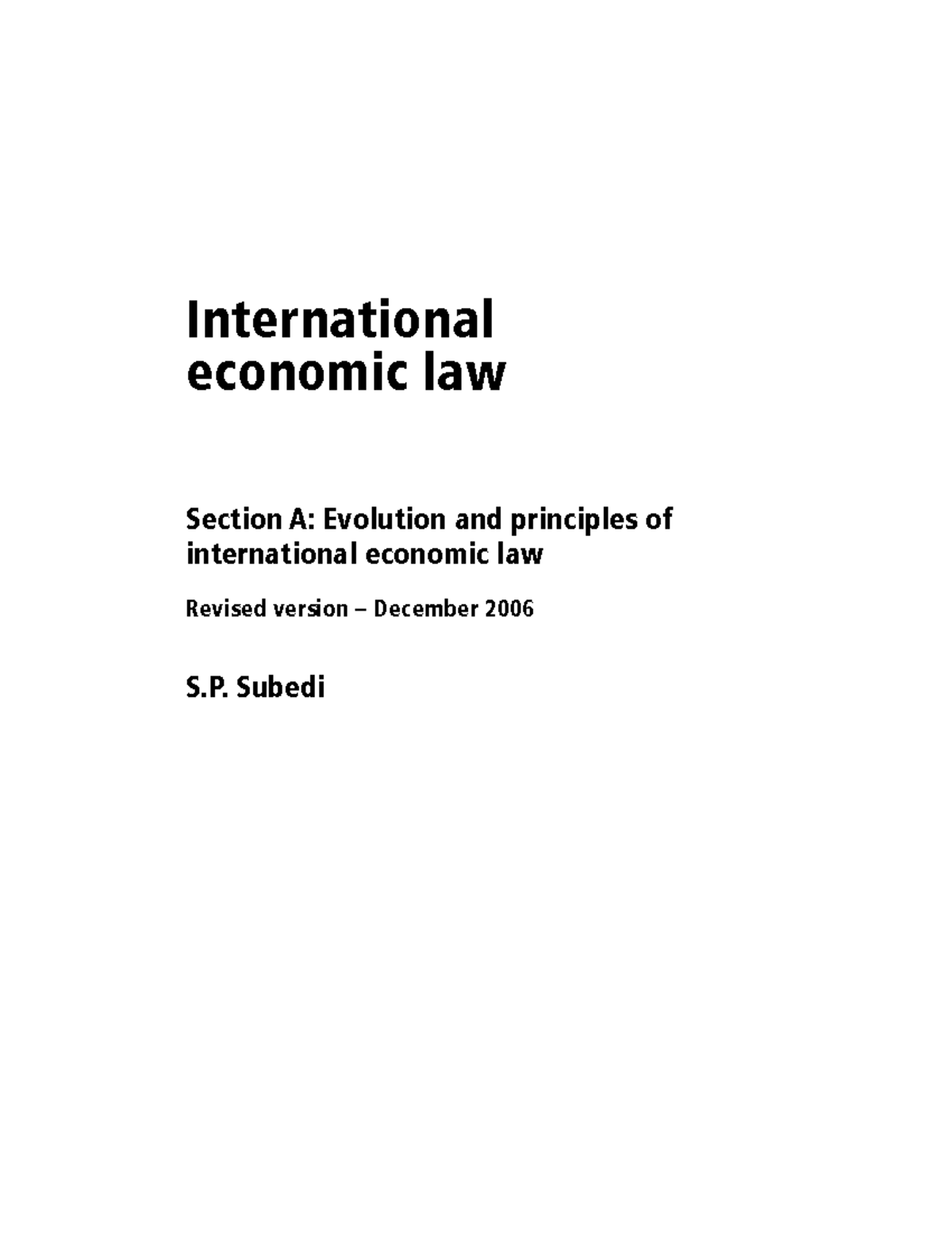 Study guide postgraduate laws international economic law ...