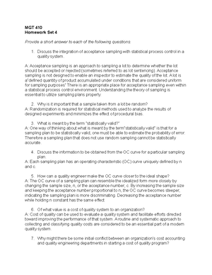 MGT410 Homework Set 1 - Notes - MGT 410 Homework Set 1 Provide a short ...