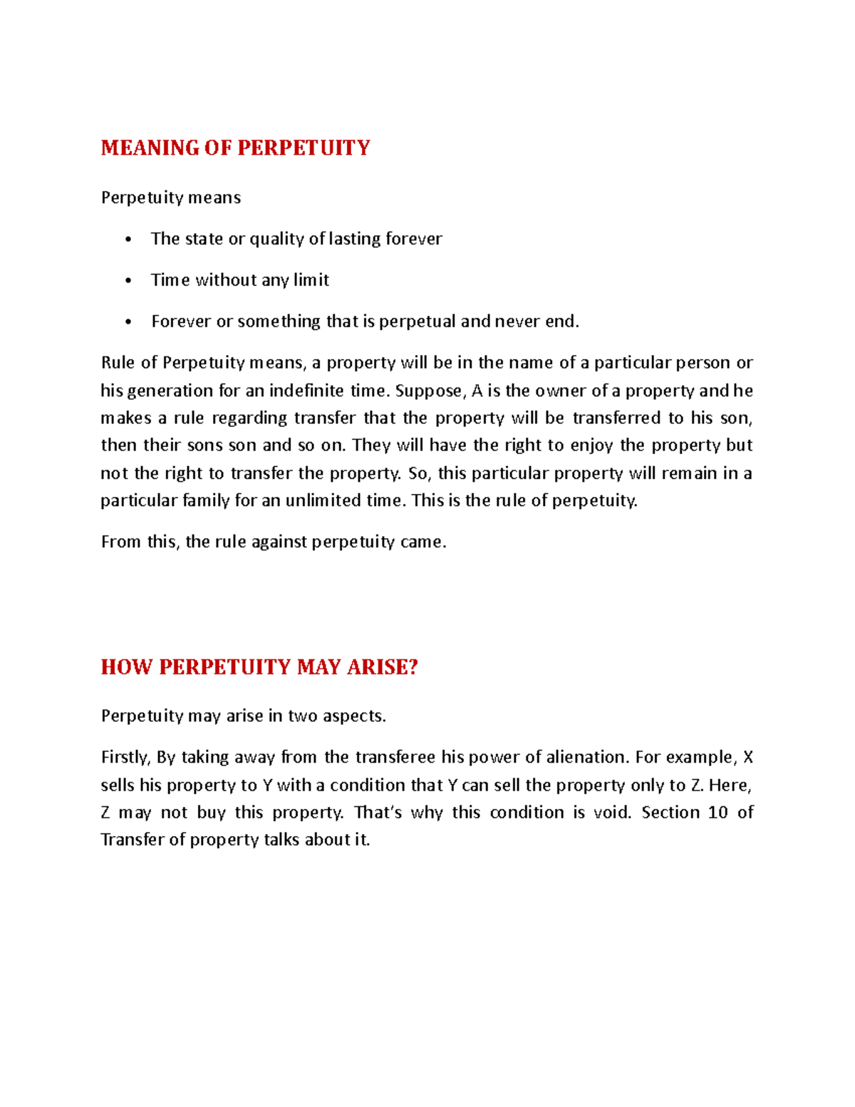Meaning of Perpetuity - hynyny - MEANING OF PERPETUITY Perpetuity means ...