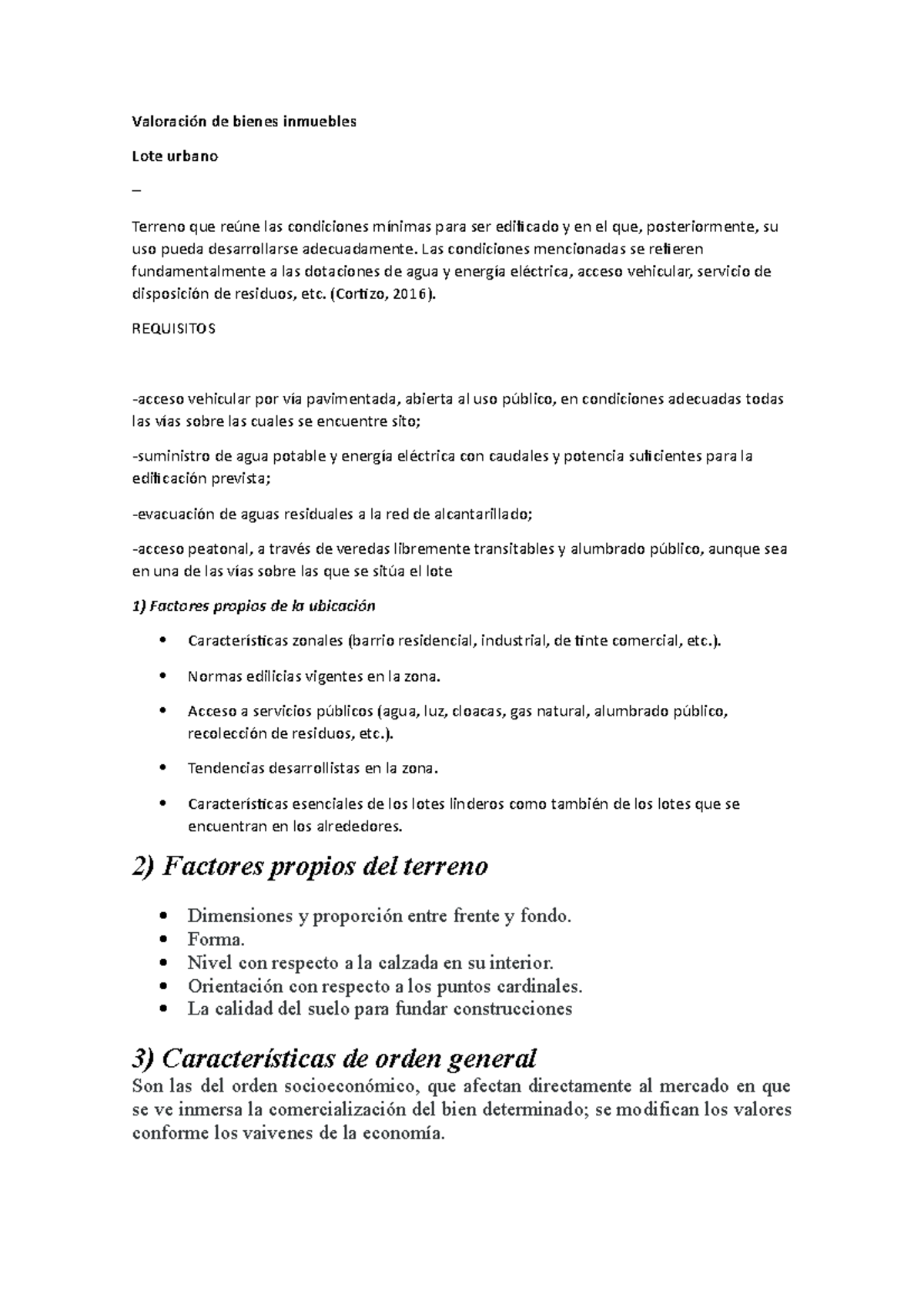 Tasaciones Modulo 4 - Valoración de bienes inmuebles Lote urbano ...