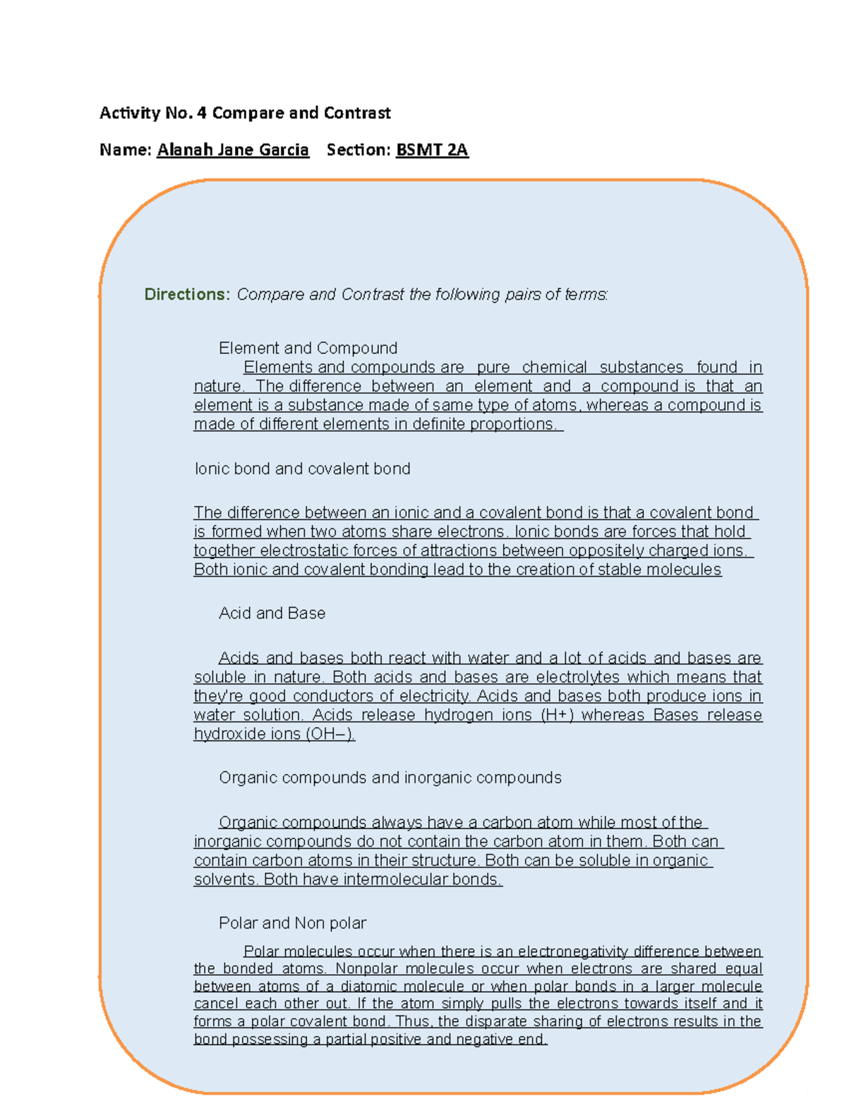 Activity No. 4 Compare and Contrast (Module 1) - Activity No. 4 Compare ...