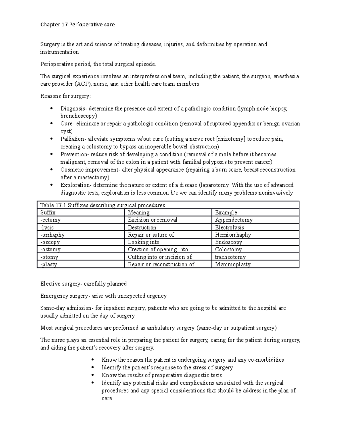 Chapter 17 - NUR 307 - William Carey - Studocu