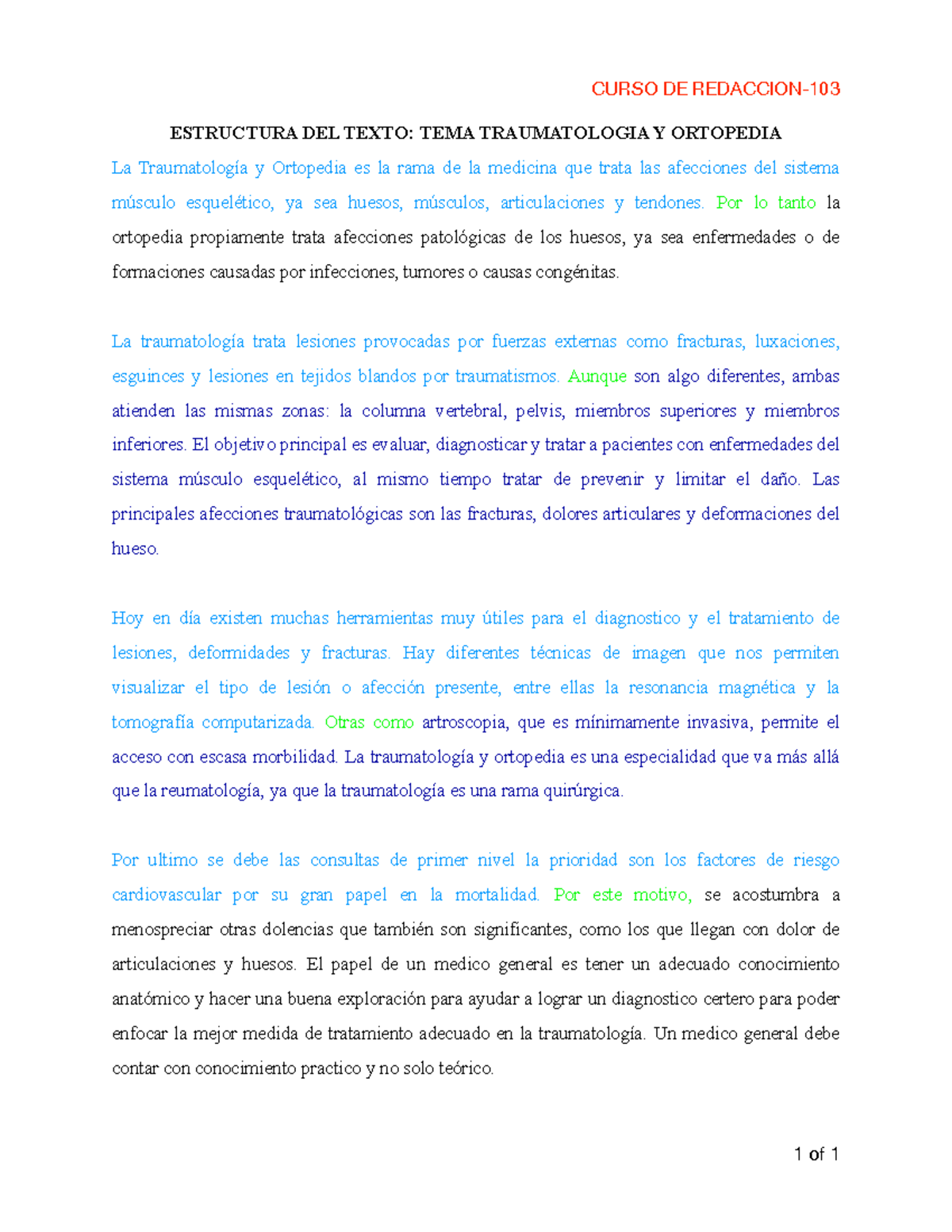 Estructura DEL Texto - IOS - CURSO DE REDACCION- ESTRUCTURA DEL TEXTO ...
