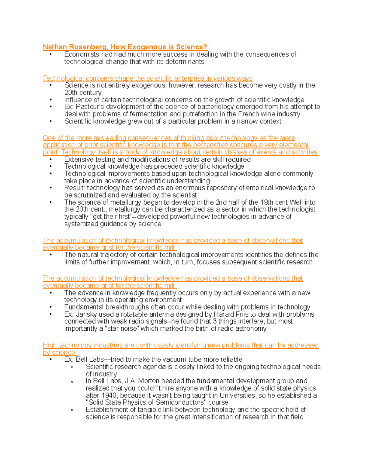 Nathan Rosenberg, How Exogenous is Science - Nathan Rosenberg, How ...