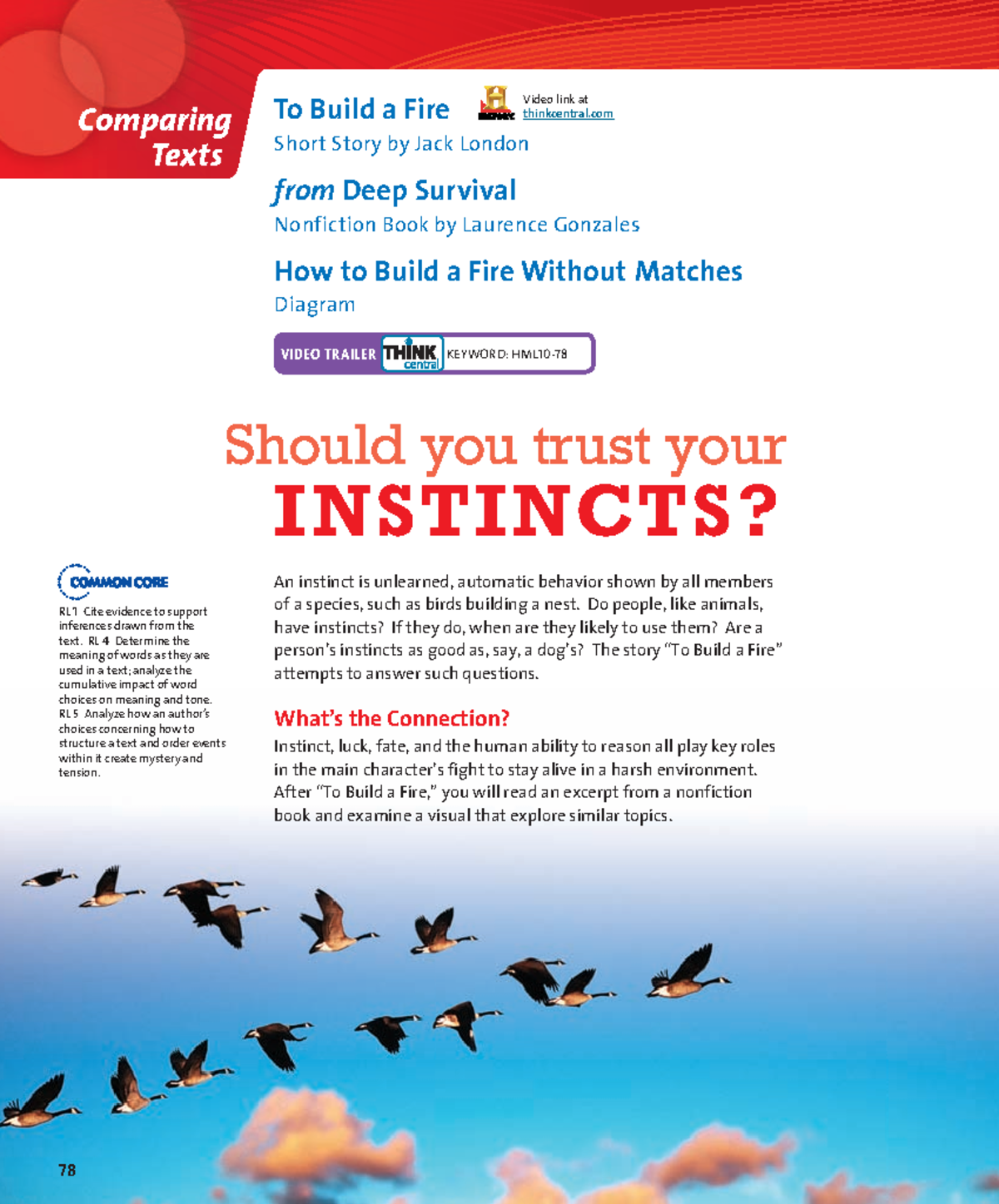 TO Build A FIRE Textbook - Comparing Texts To Build a Fire Short Story ...