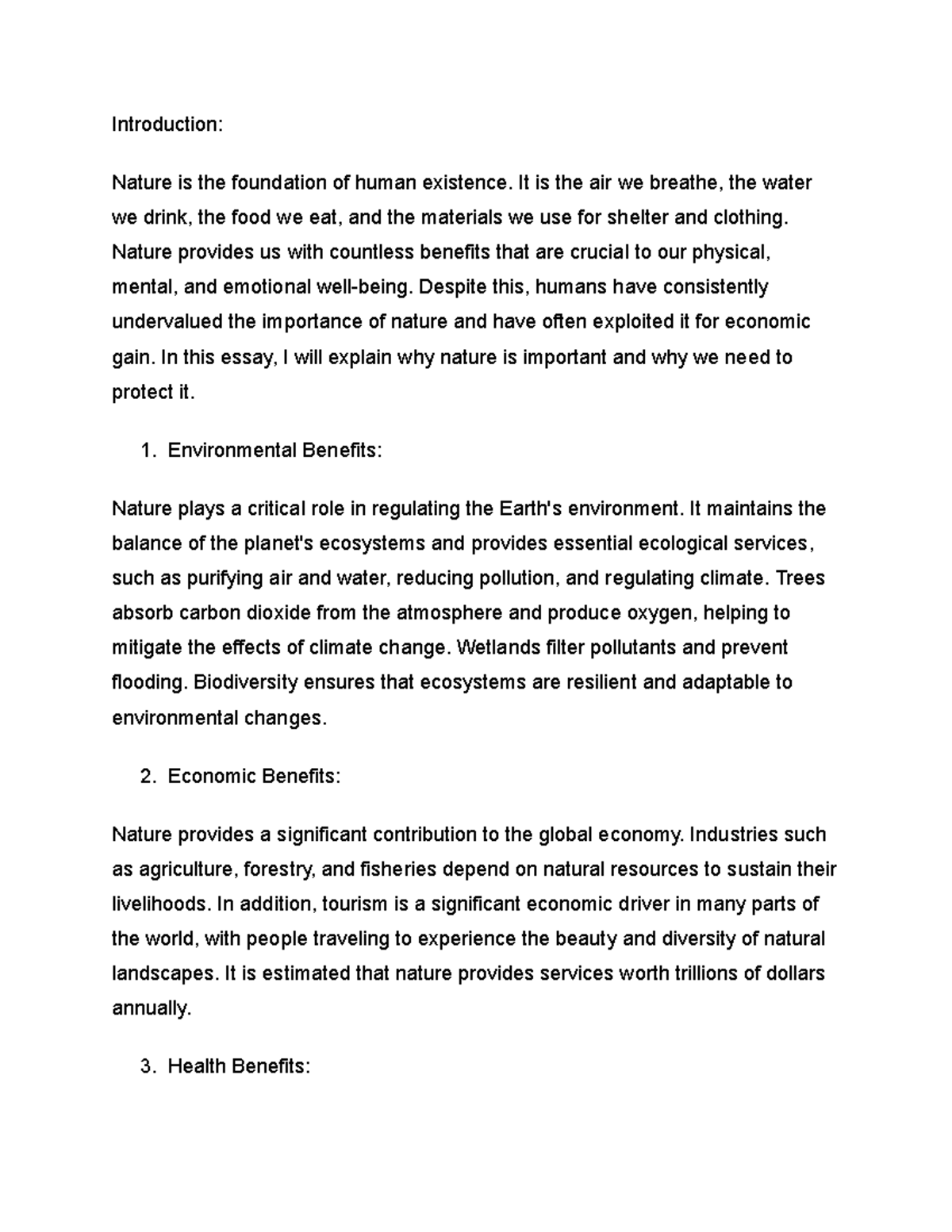 Studoc-2 - Class notes - Introduction: Nature is the foundation of ... Studoc-2 - Class notes - Introduction: Nature is the foundation of ...