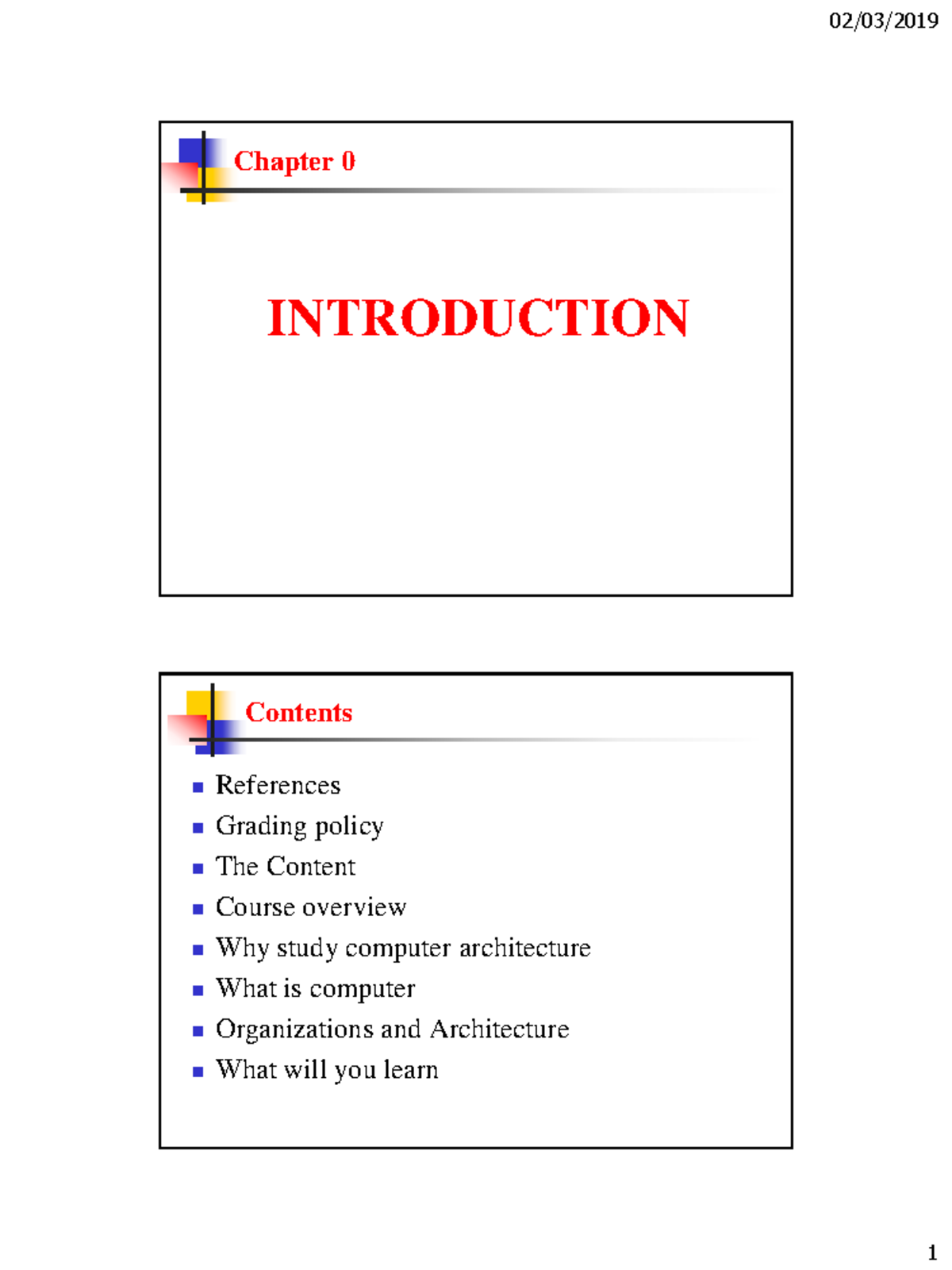 Chapter-0 - ly thuyet - Chapter 0 INTRODUCTION Contents References Grading policy The Content ...