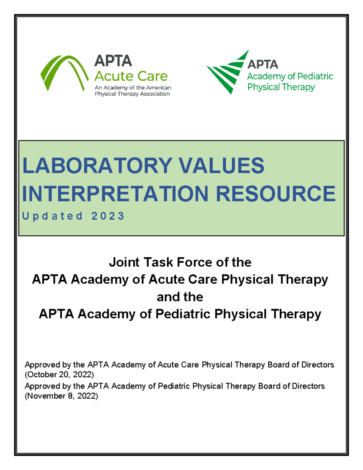 2023 update lab values inter - LABORATORY VALUES INTERPRETATION ...