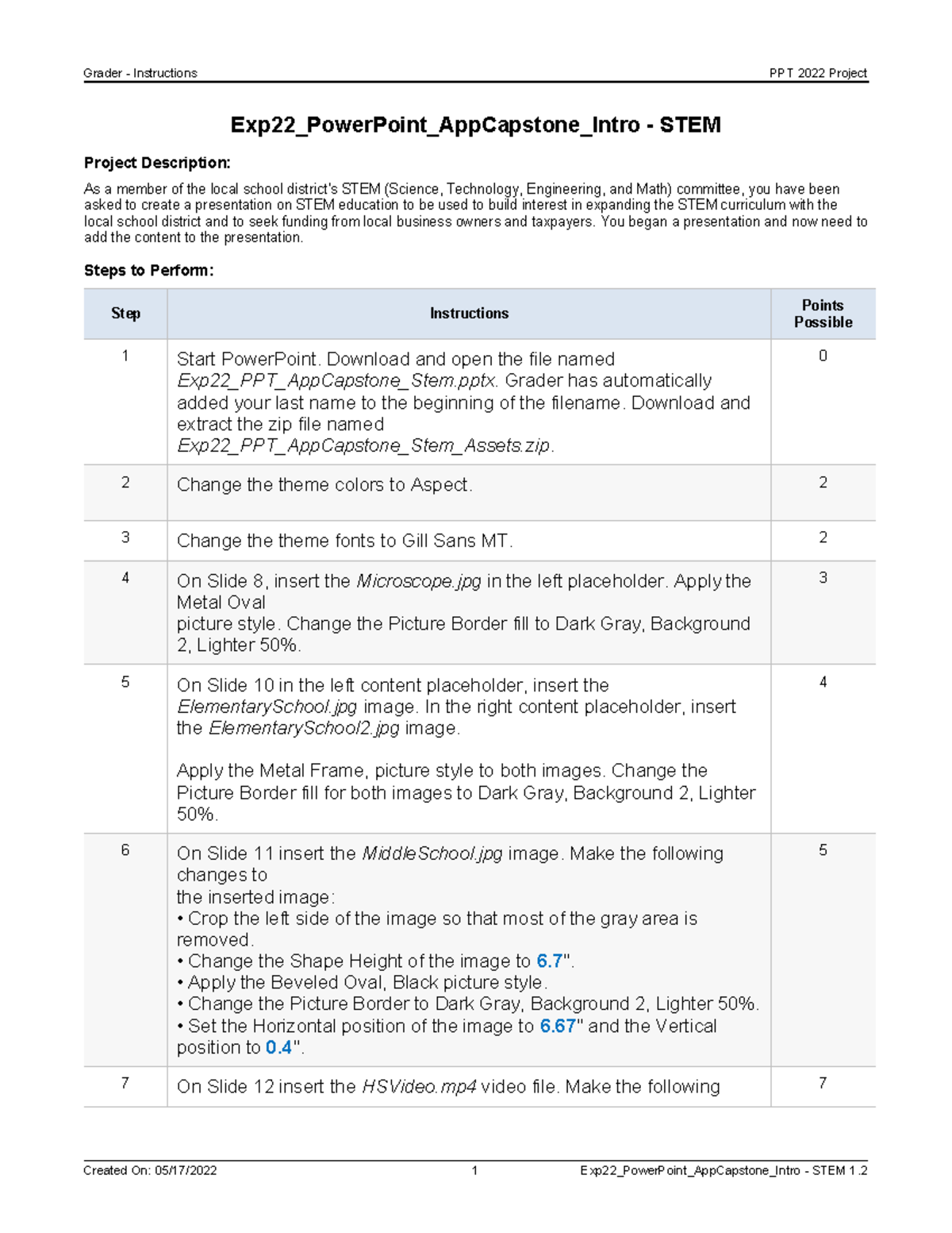 Exp22 Power Point App Capstone Intro - STEM Instructions - Exp22_PowerPoint_AppCapstone_Intro ...