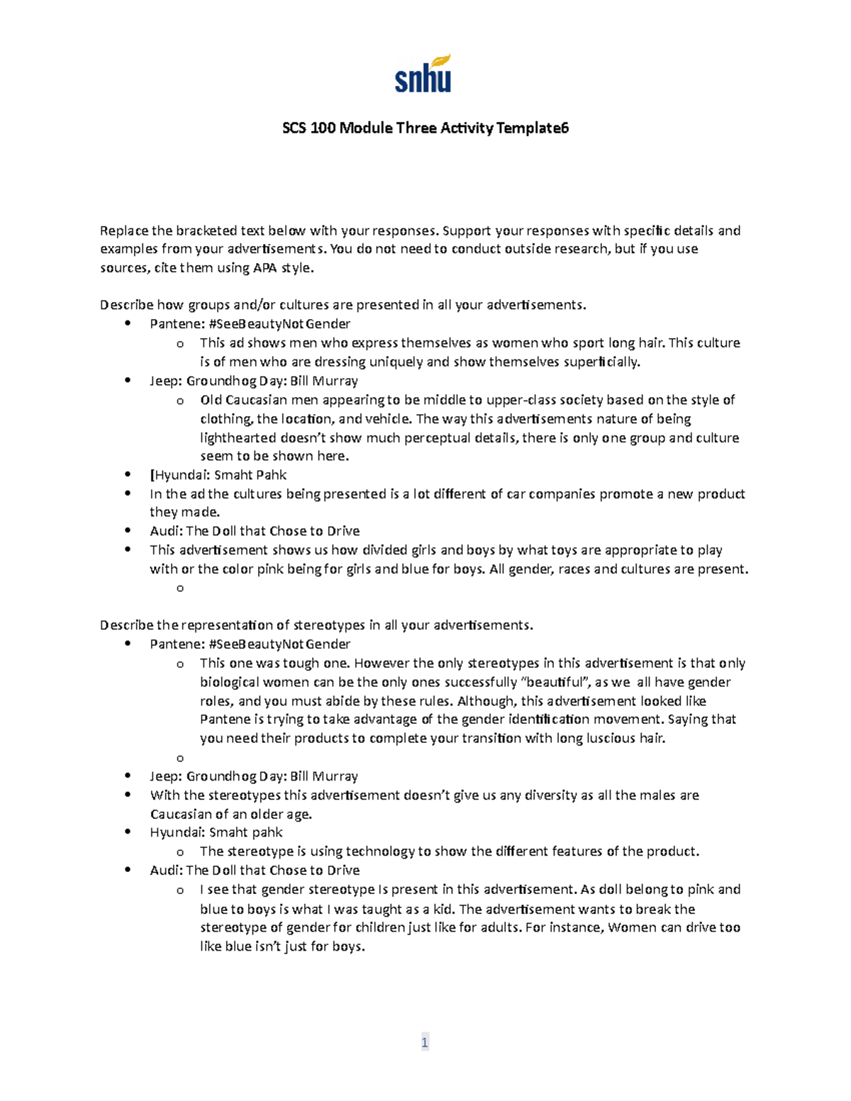SCS100 Module Three Activity Template Dunbar Jennifer - SCS 100 Module ...