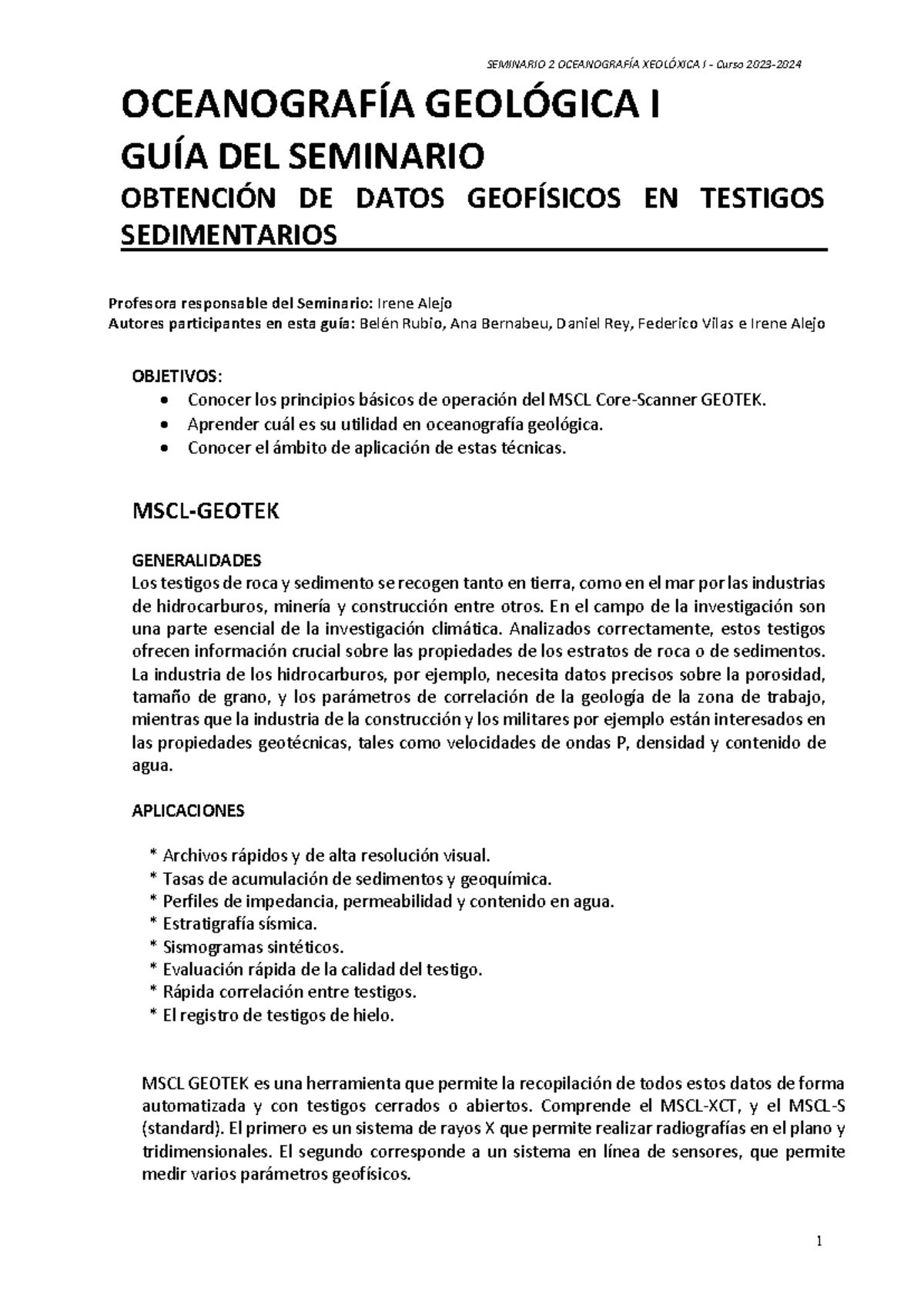 GUIÓN Seminario 1 Multi Sensor Core Logger OX-I 2023-24 - OCEANOGRAFÍA ...
