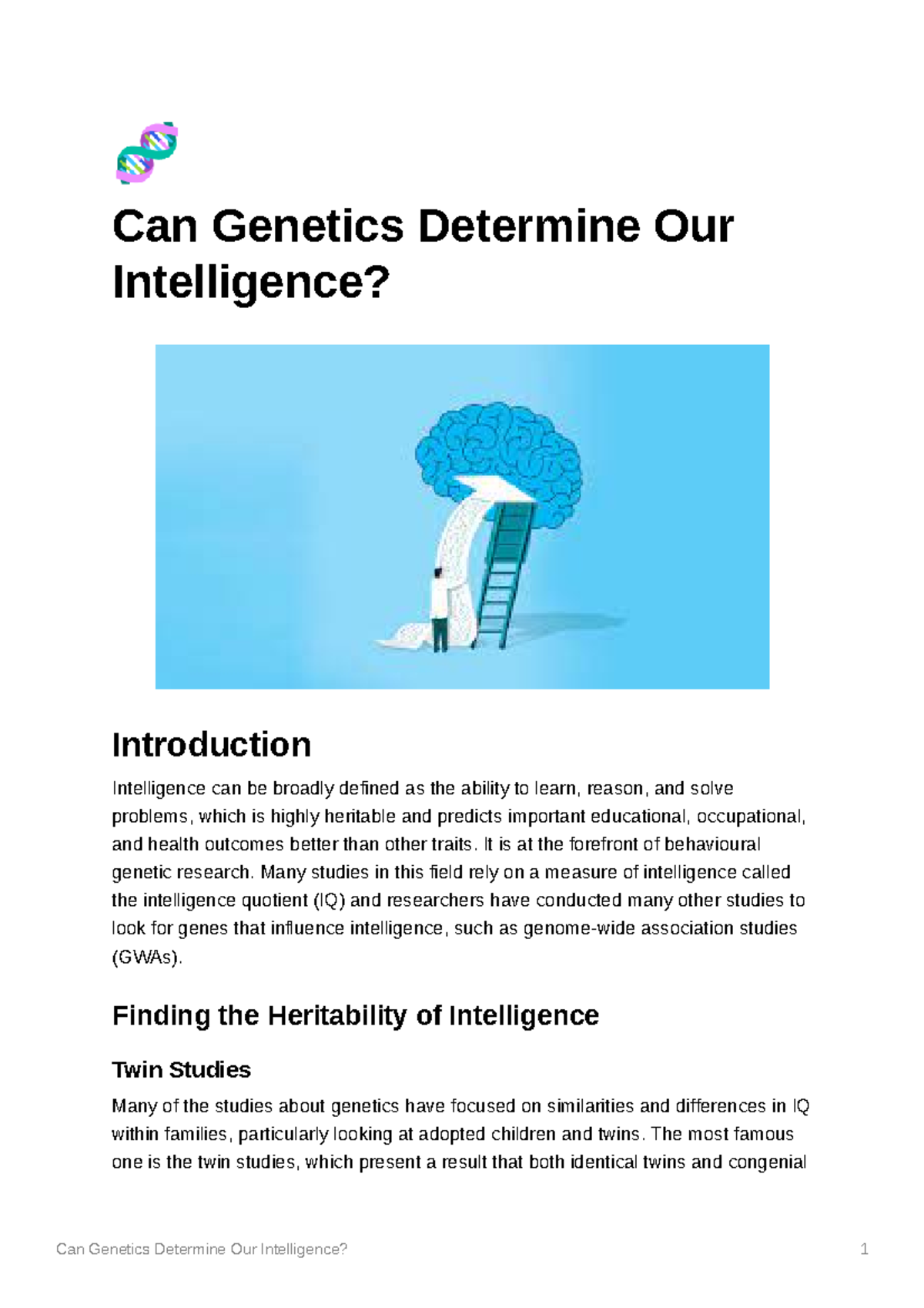 Can Genetics Determine Our Intelligence - Can Genetics Determine Our ...