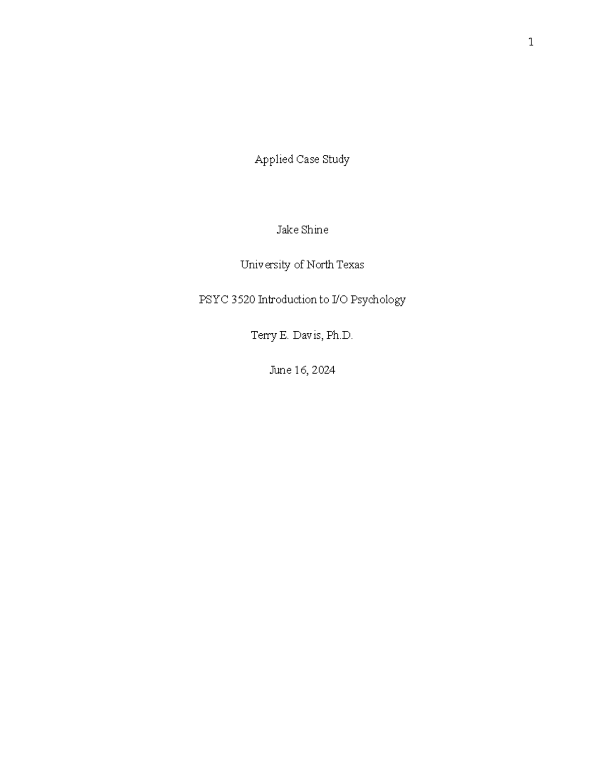 Applied Case Study chapter 10 - 1 Applied Case Study Jake Shine ...