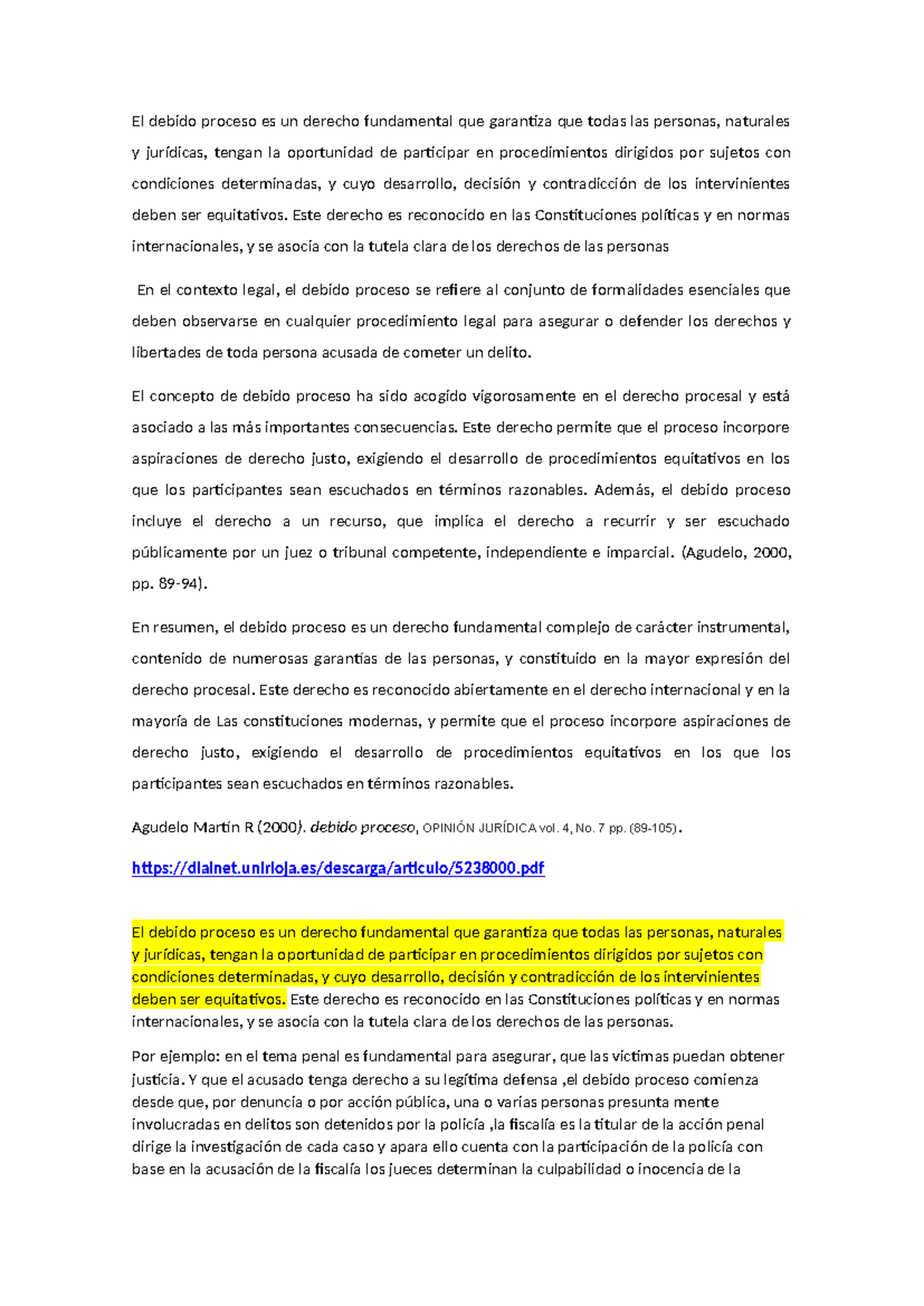 El debido proceso es un derecho fundamental que garantiza que todas las ...