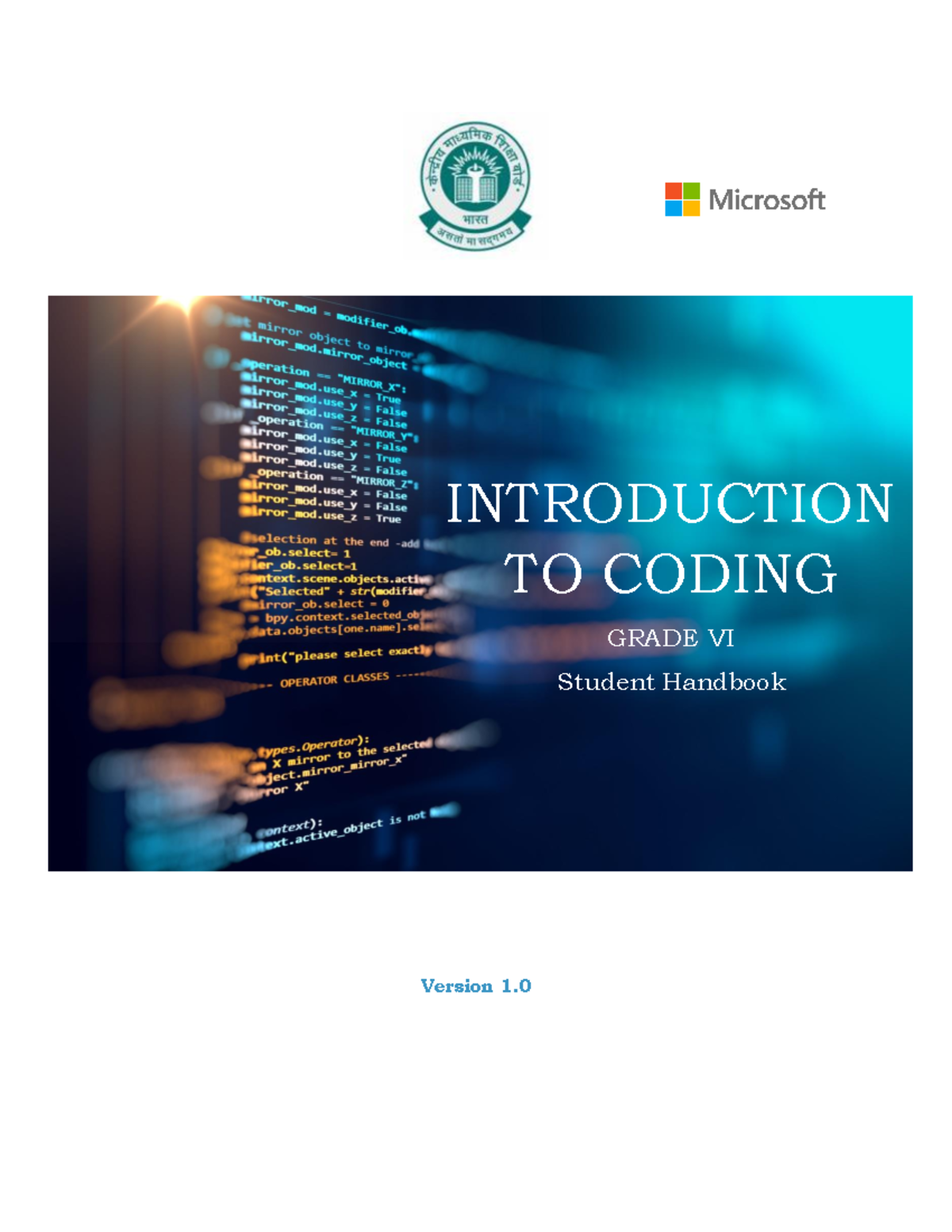 Class VI Coding Student Handbook - INTRODUCTION TO CODING GRADE VI Student Handbook Version 1 ...