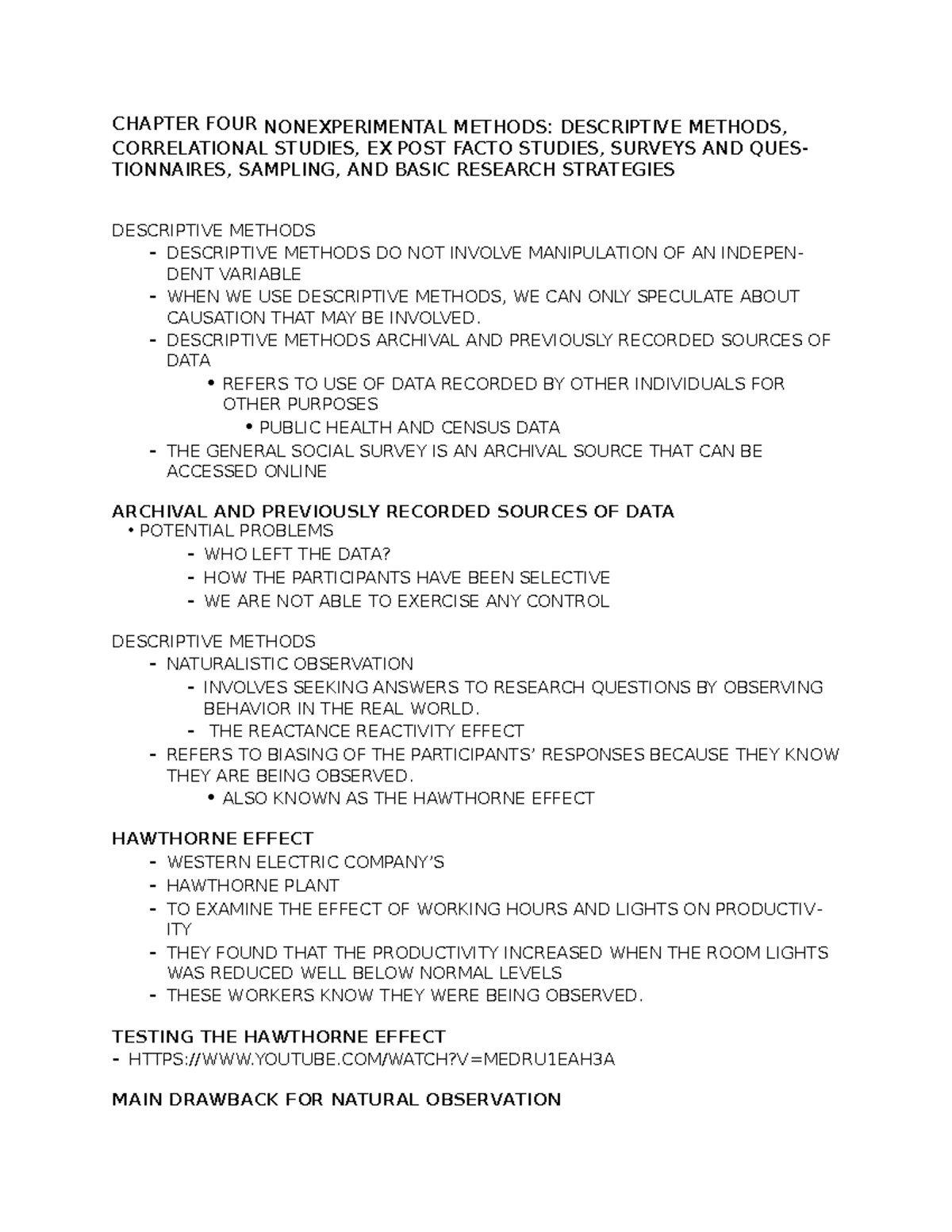 Chapter 3 NONEXPERIMENTAL METHODS - CHAPTER FOUR NONEXPERIMENTAL ...