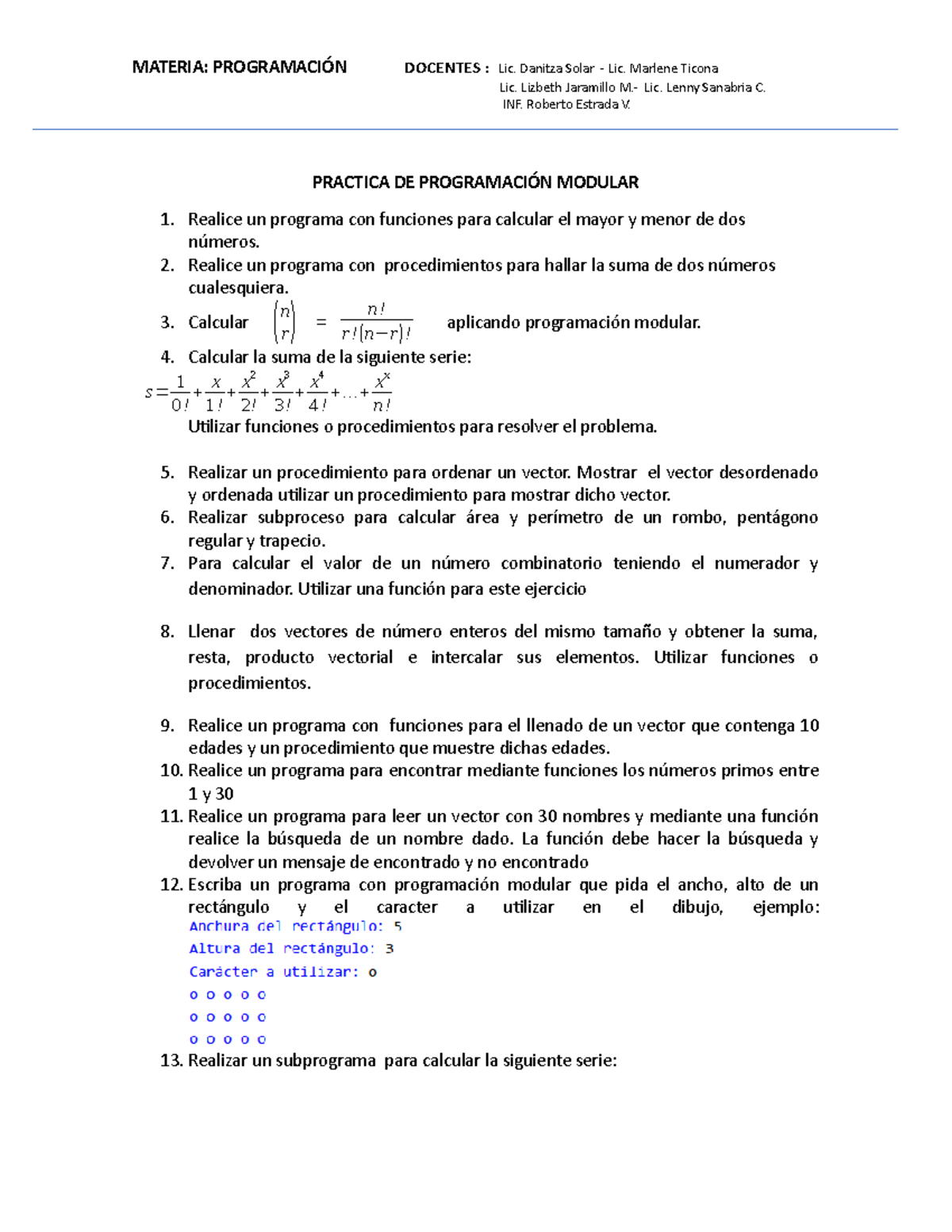 Practica DE Programacion Modular II 2019 - MATERIA: PROGRAMACIÓN ...