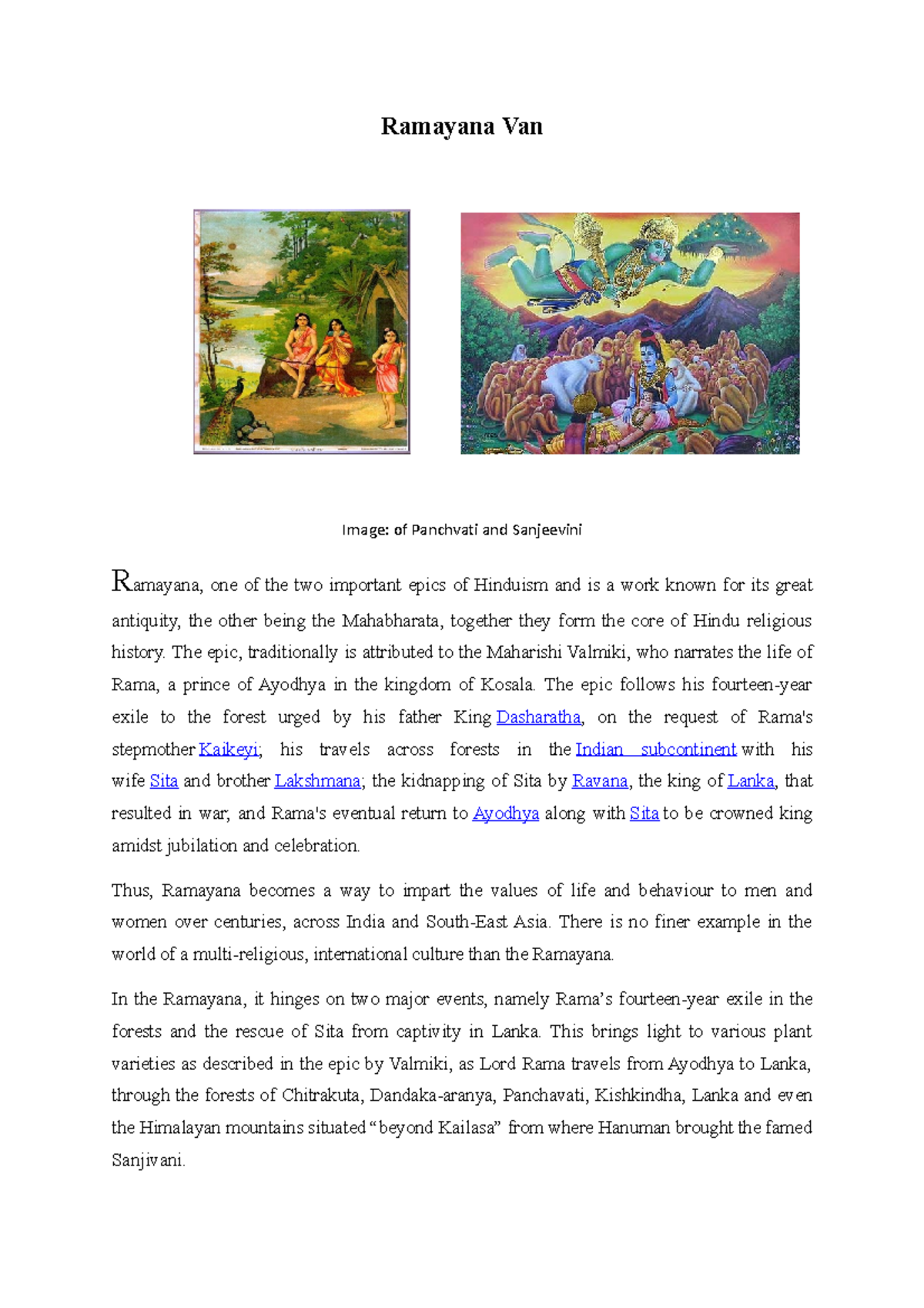 2. Ramayan Van - adad - Ramayana Van Image: of Panchvati and Sanjeevini ...