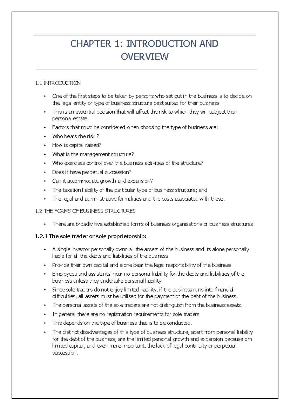 Chapter 1,2,5,6 test - comprehensive notes - CHAPTER 1: INTRODUCTION ...