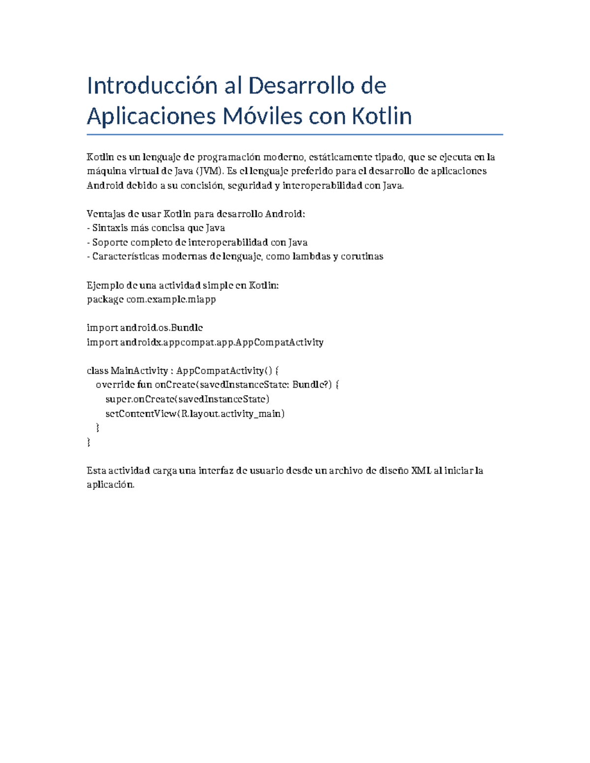 Introducción al Desarrollo de Aplicaciones Móviles con Kotlin - Introducción al Desarrollo de ...