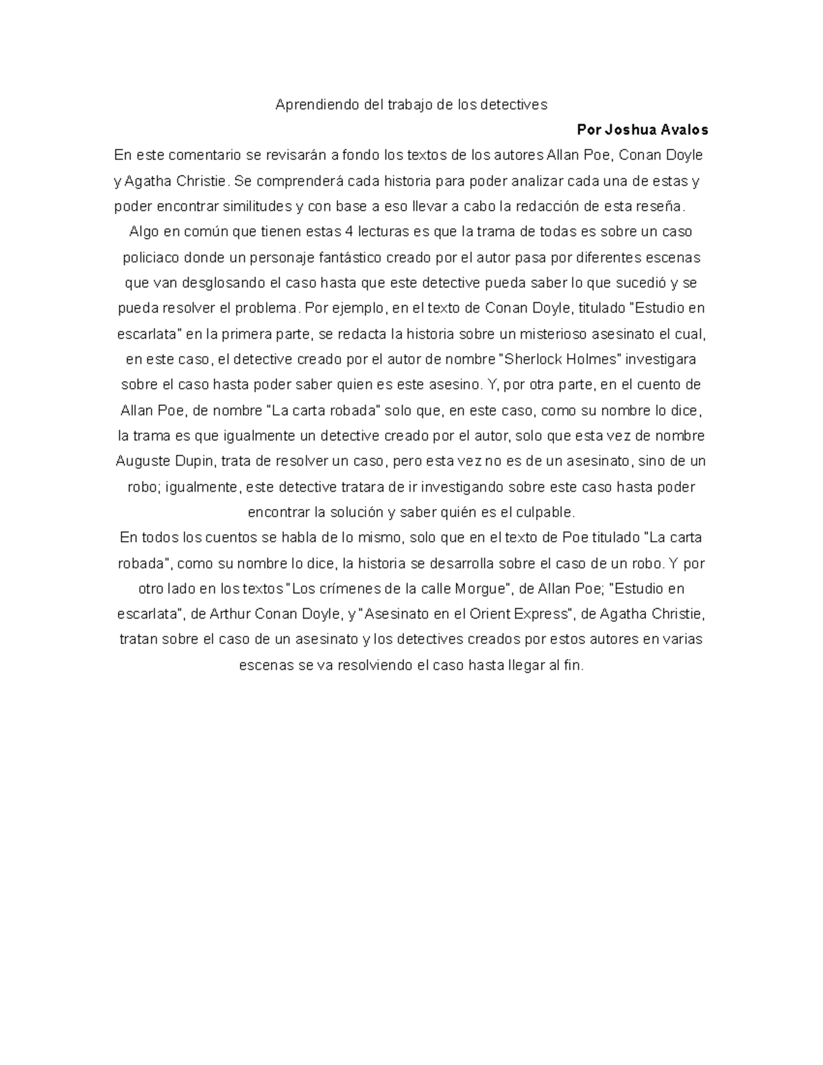 Aprendiendo del trabajo de los detectives - Se comprenderá cada ...