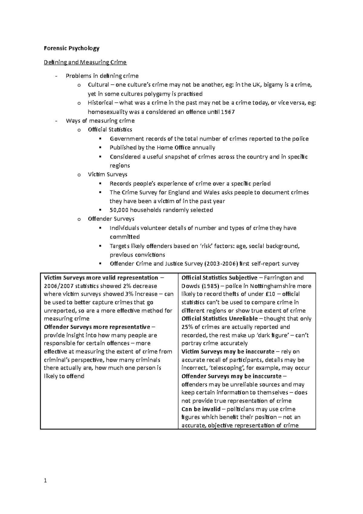 Forensic Psychology - notes - Forensic Psychology Defining and ...