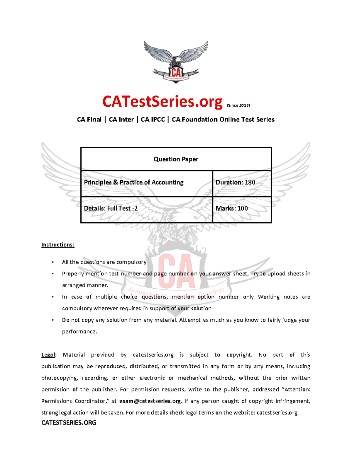 Principles practice of accounting full test 2 Test Paper 1680003252 ...