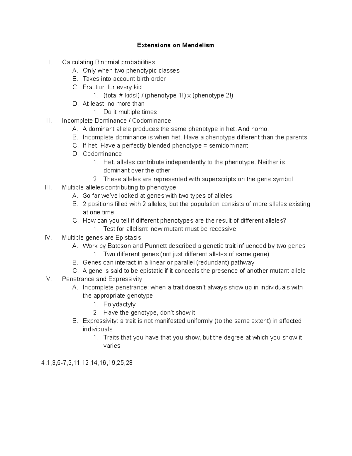 Extensions on Mendelism - Calculating Binomial probabilities A. Only ...