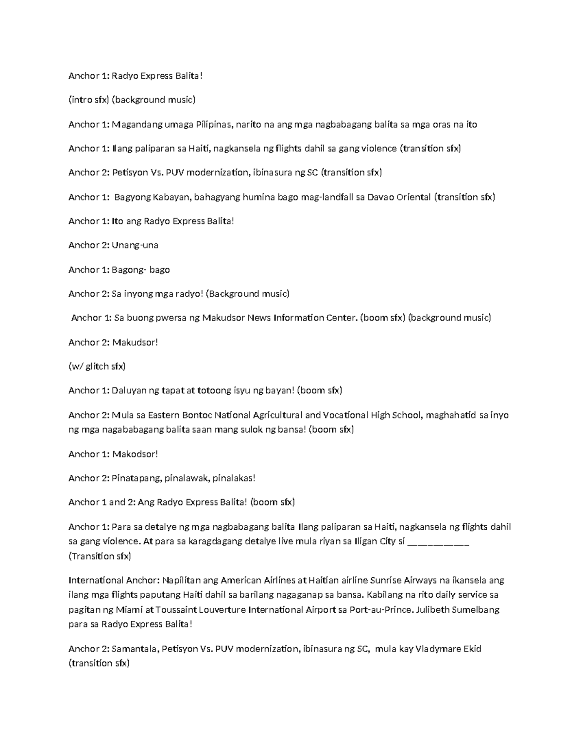 Anchor 1 Radyo-WPS Office - Anchor 1: Radyo Express Balita! (intro sfx ...