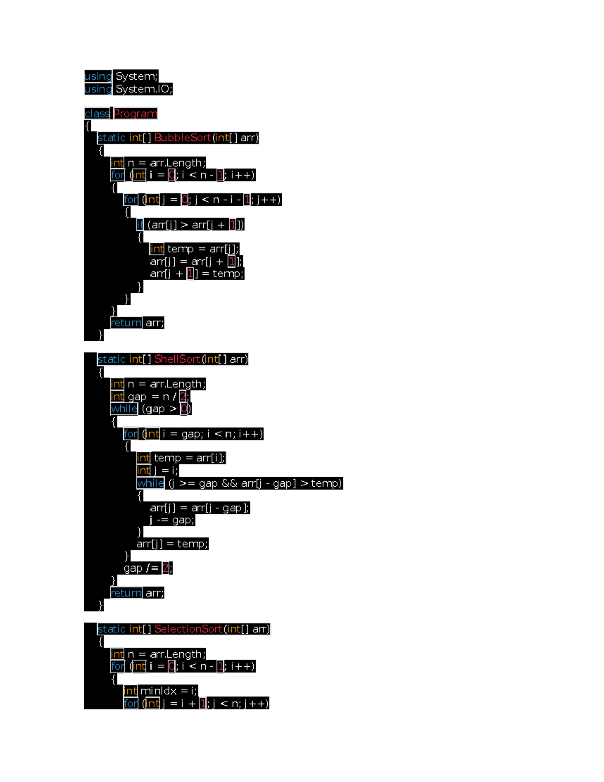 Programacion etapa 3-tarea 4 - using System; using System; class Program { static int[] - Studocu