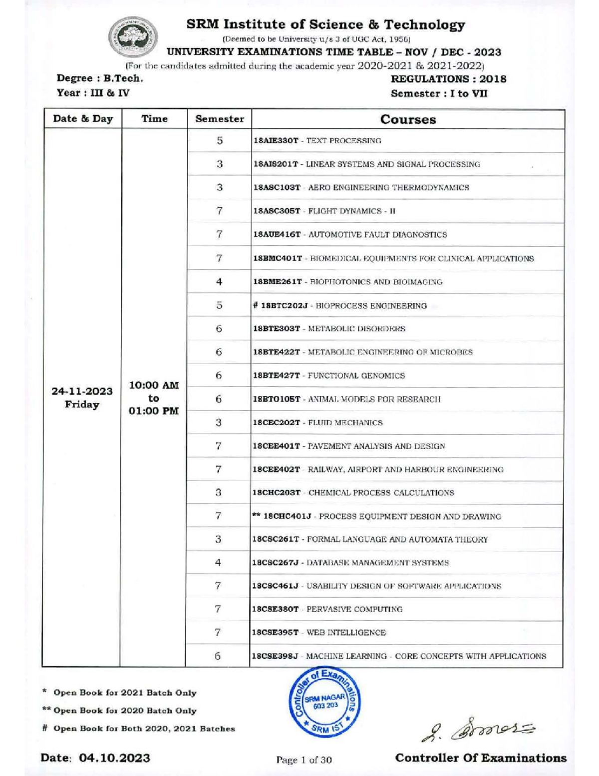 Exam - (Deemed to be U niversity u/s 3 of UGC Act, 1956) UNIVERS ITY ...