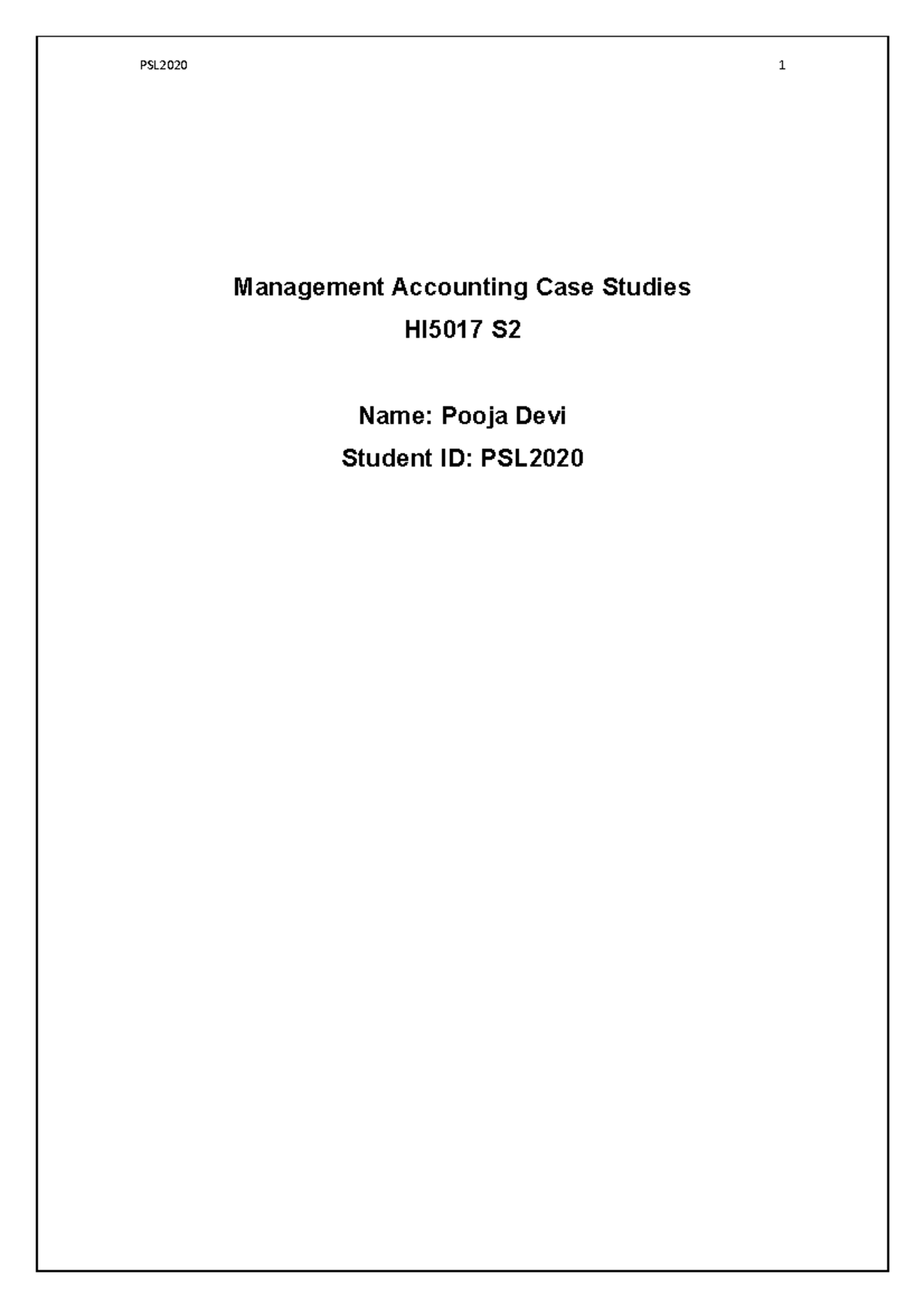Managerial Accounting Assignment - Management Accounting Case Studies ...