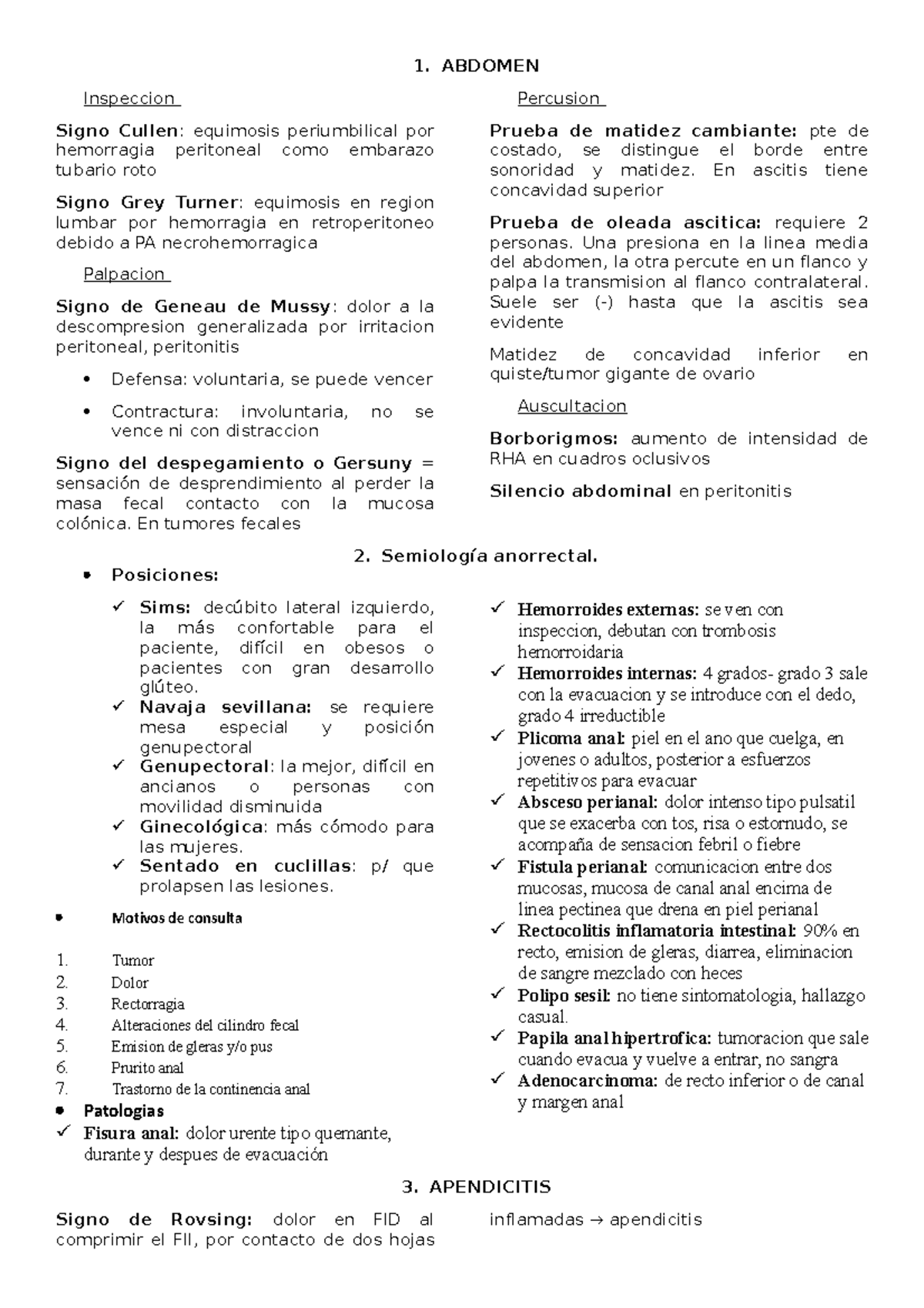 Semiologia Quirurgica - 1. ABDOMEN Inspeccion Signo Cullen: equimosis ...