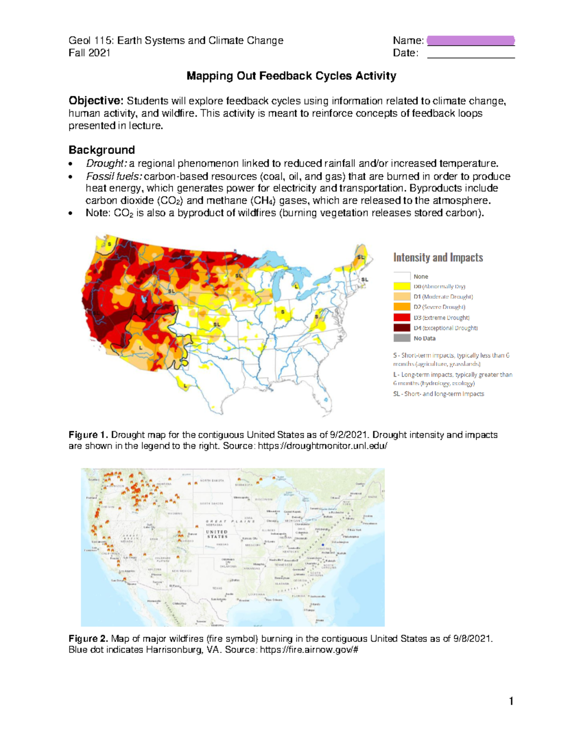 Week 3 Mapping Out Feedback Cycles Activity - Geol 115: Earth Systems ...