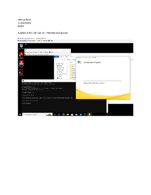 Buss Lab 4 - Completed lab - Joshua Buss 9/6/ O 5D. This screen shows ...