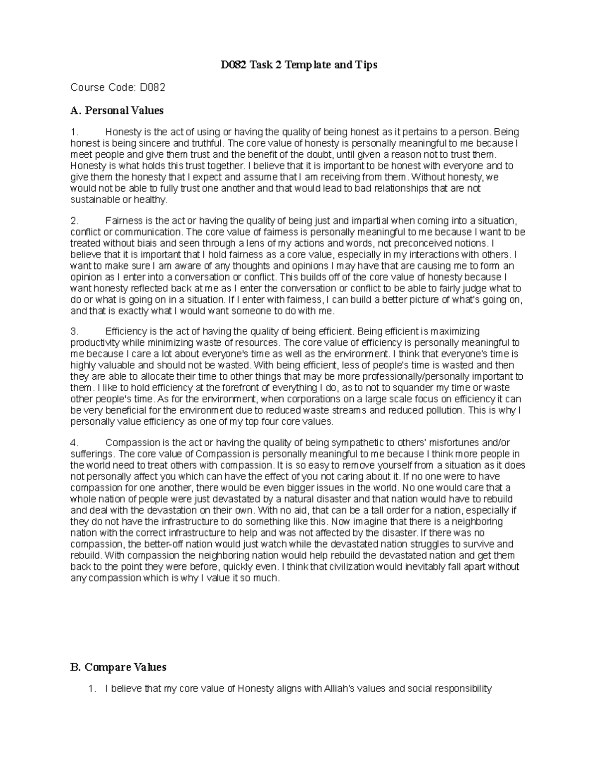 Emotional and Cultural Intelligence – D082 Task 2 - D082 Task 2 Template and Tips Course Code: D ...