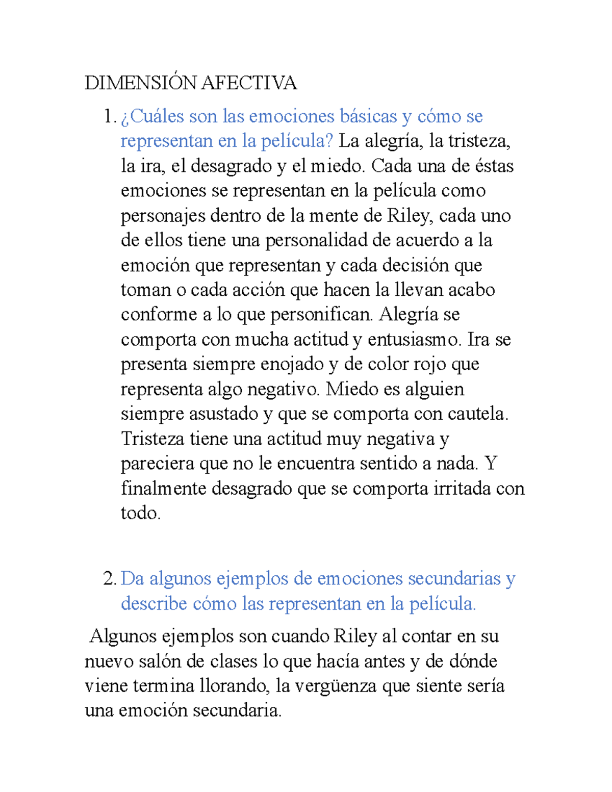Dimensión afectiva - DIMENSIÓN AFECTIVA ¿Cuáles son las emociones ...
