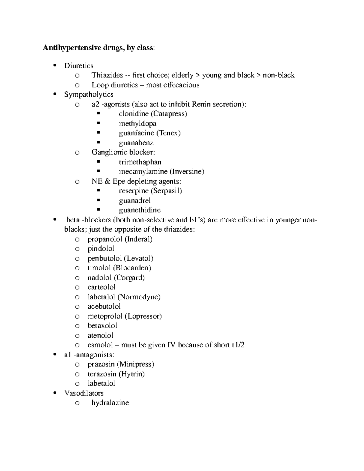 Antihypertensive drugs - o Clofibrate (Atromid) o gemfibrozil (Lopid ...