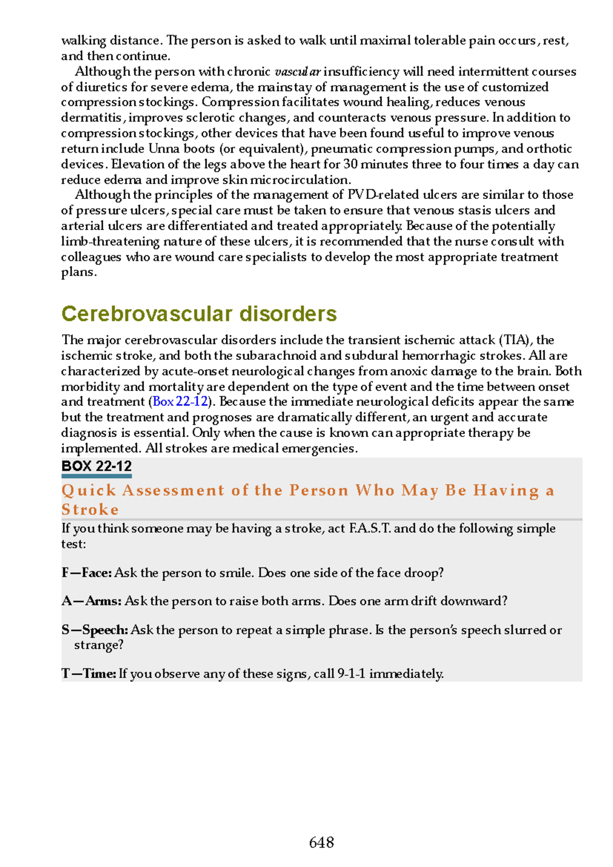 TIA CVDchronic disorder for gero class enjoy it - walking distance. The ...