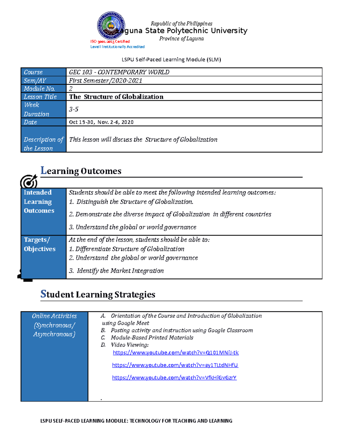 GEC-103- Module 2 -Week 3-5 - Laguna State Polytechnic University ...