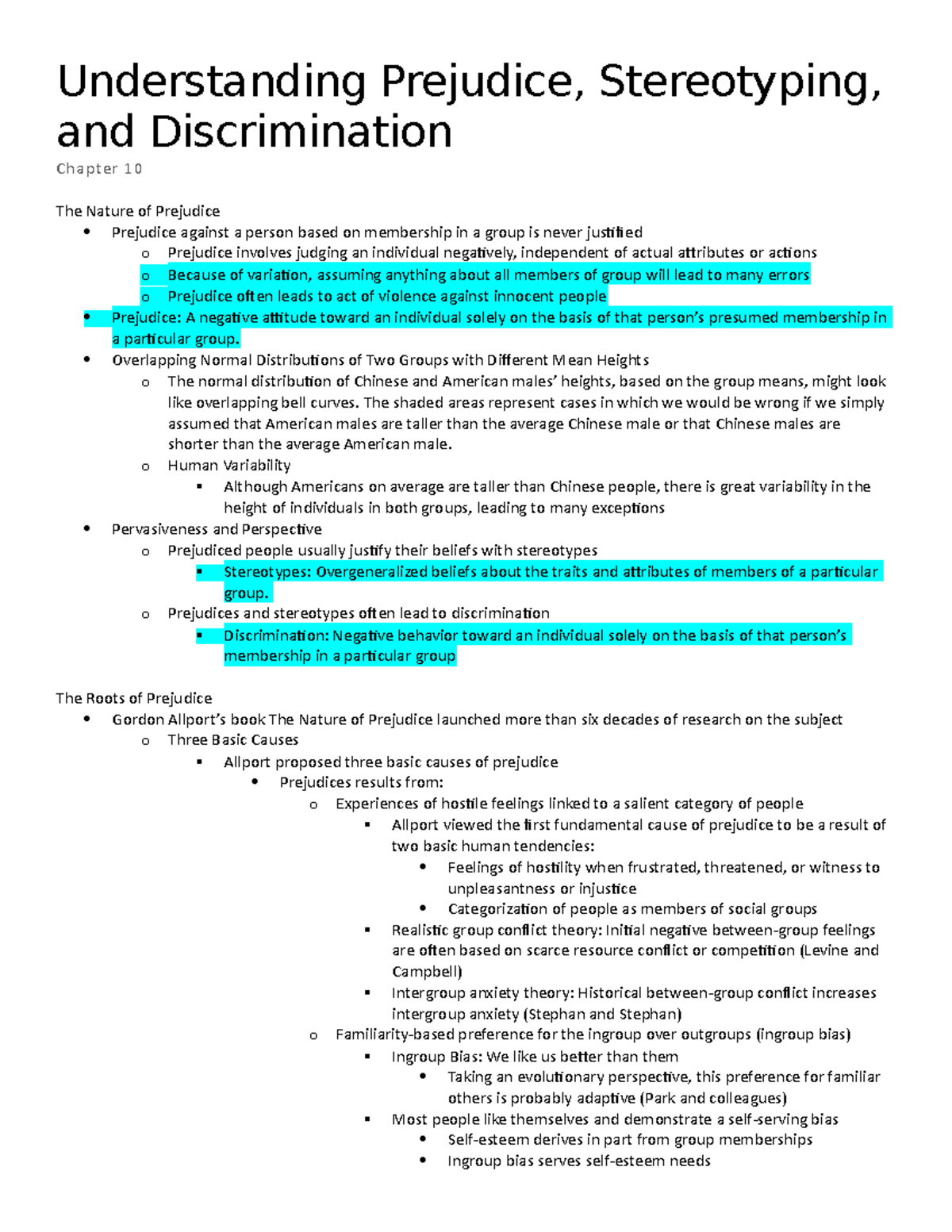 Understanding Prejudice, Sterotyping, and Discrimination ...
