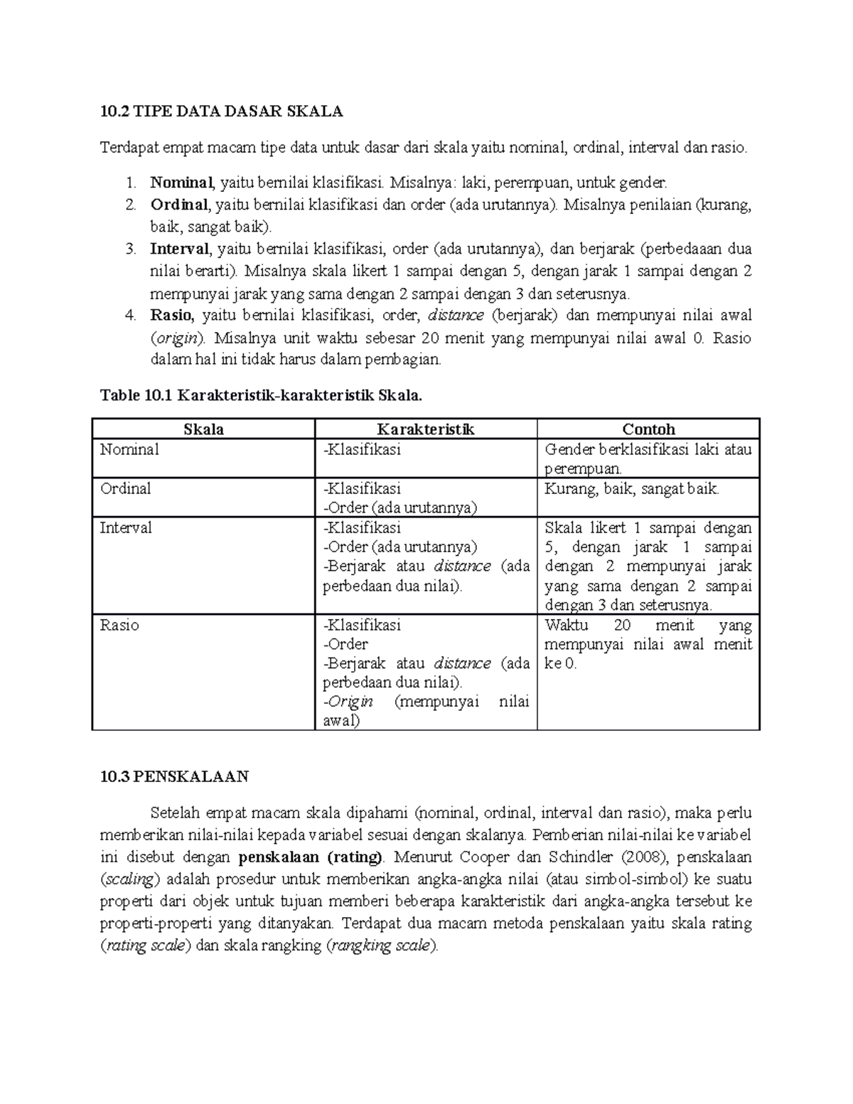 TIPE TIPE Dasar Skala - 10 TIPE DATA DASAR SKALA Terdapat empat macam ...