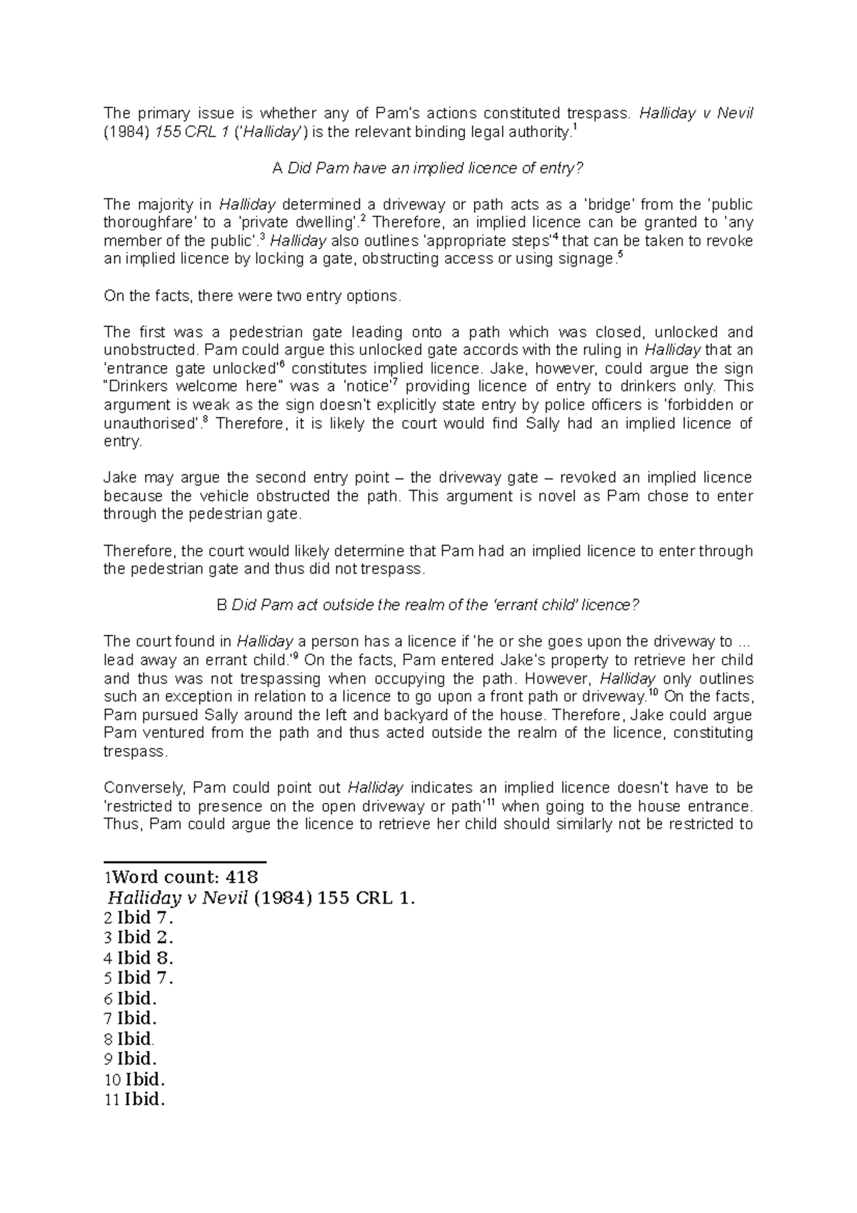 HIRAC example FOUNDATIONS - The primary issue is whether any of Pam’s ...