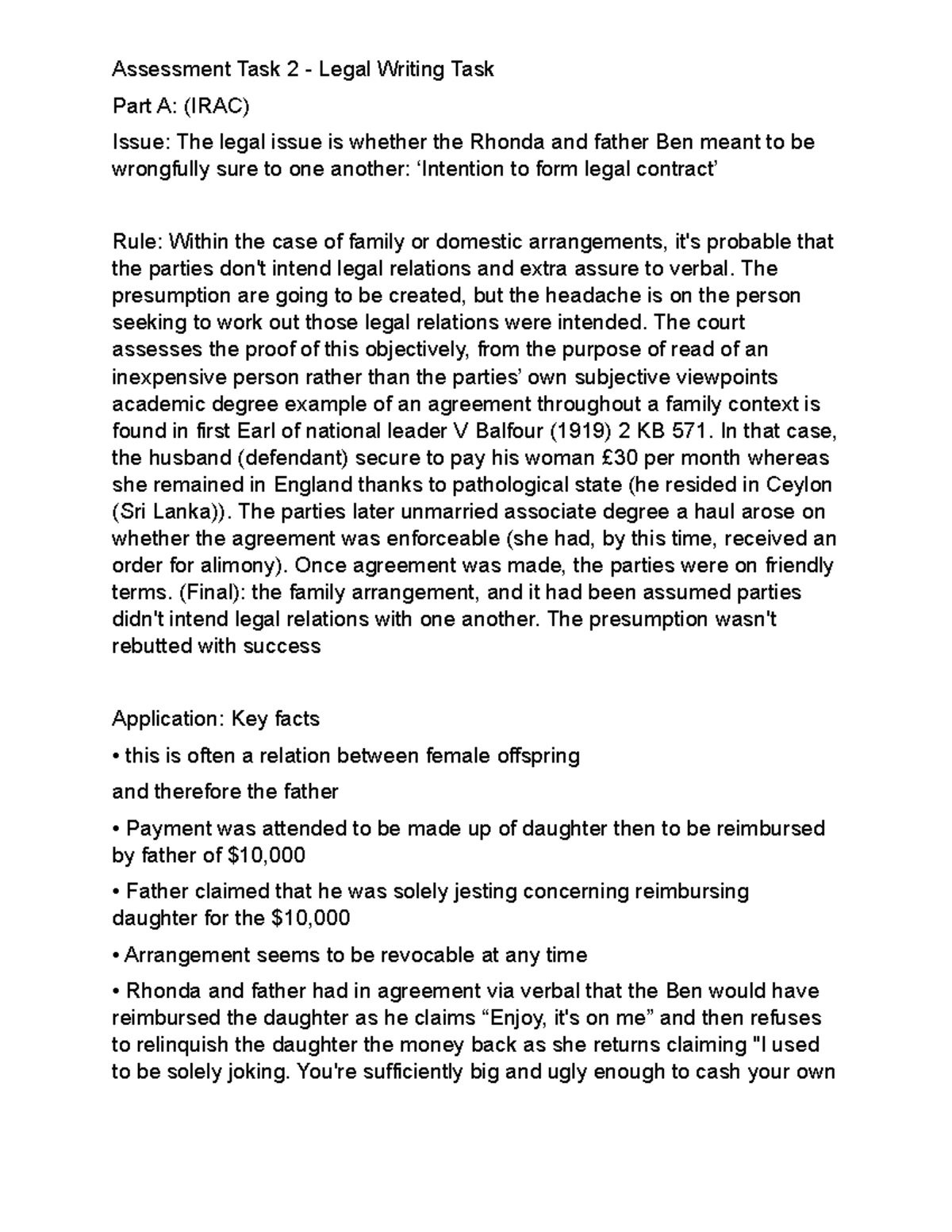 Assessment Task 2 - SLides - Assessment Task 2 - Legal Writing Task ...