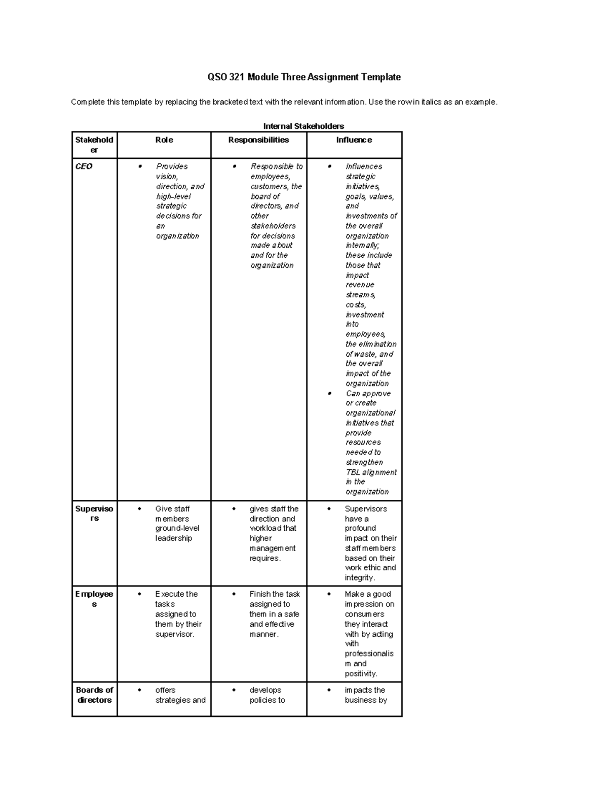 QSO 3-3 - assignment 3-3 - QSO 321 Module Three Assignment Template Complete this template by ...