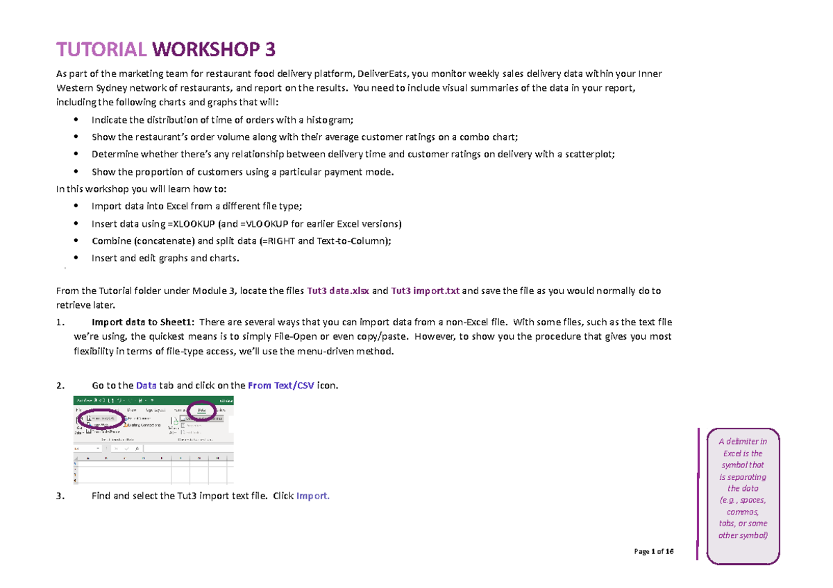 Tutorial Workshop 3 v3 - TUTORIAL WORKSHOP 3 As part of the marketing team for restaurant food ...