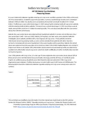CHE 220 Final Project - 7-2 Final Project Submission: Disease Summary ...
