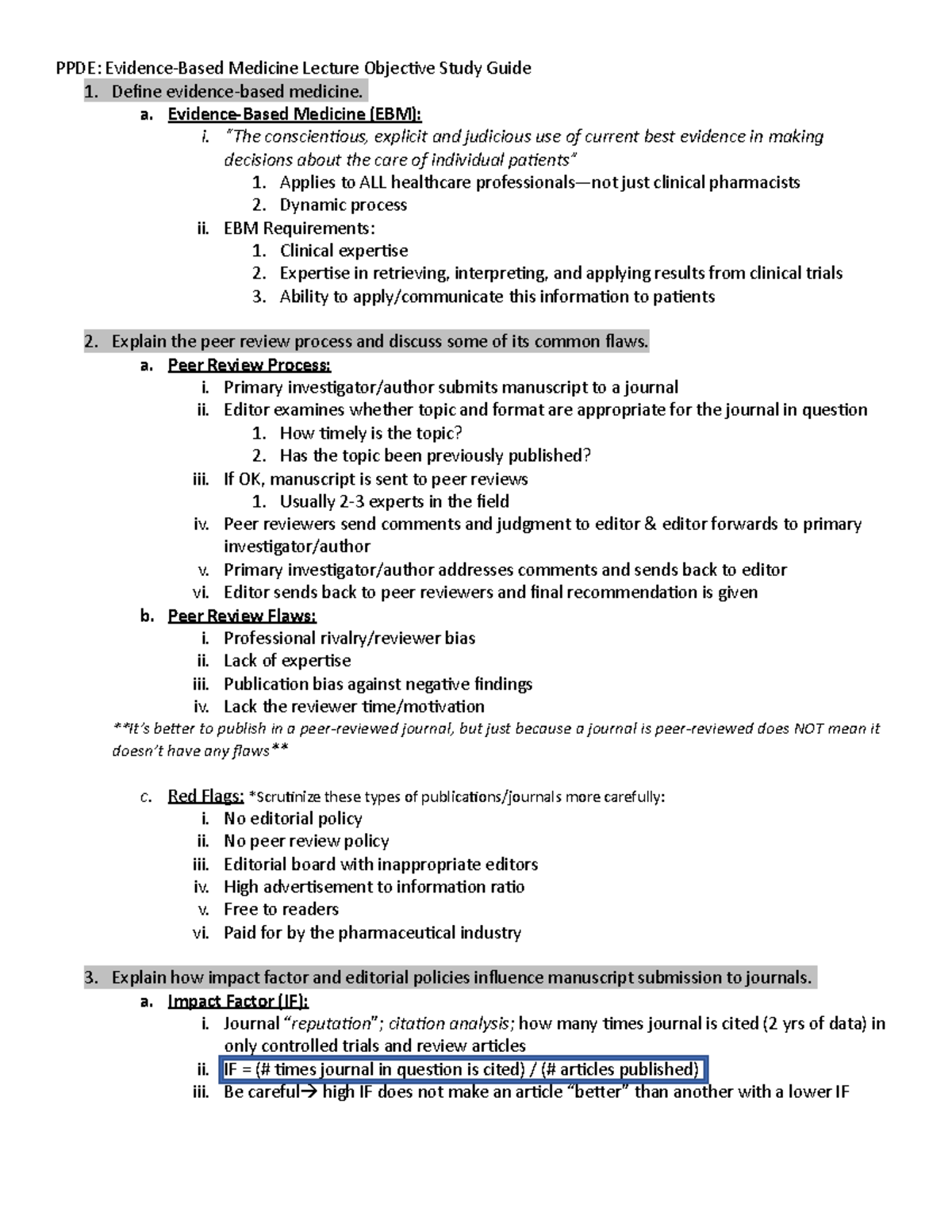 Ppde Ebm Sg Copy Evidence Based Medicine Study Guide Ppde Evidence
