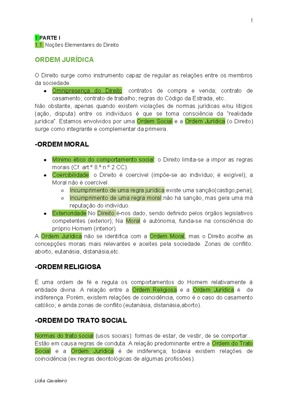 Resumos - Introdução AO Direito - 1 I Noções Elementares do Direito ...